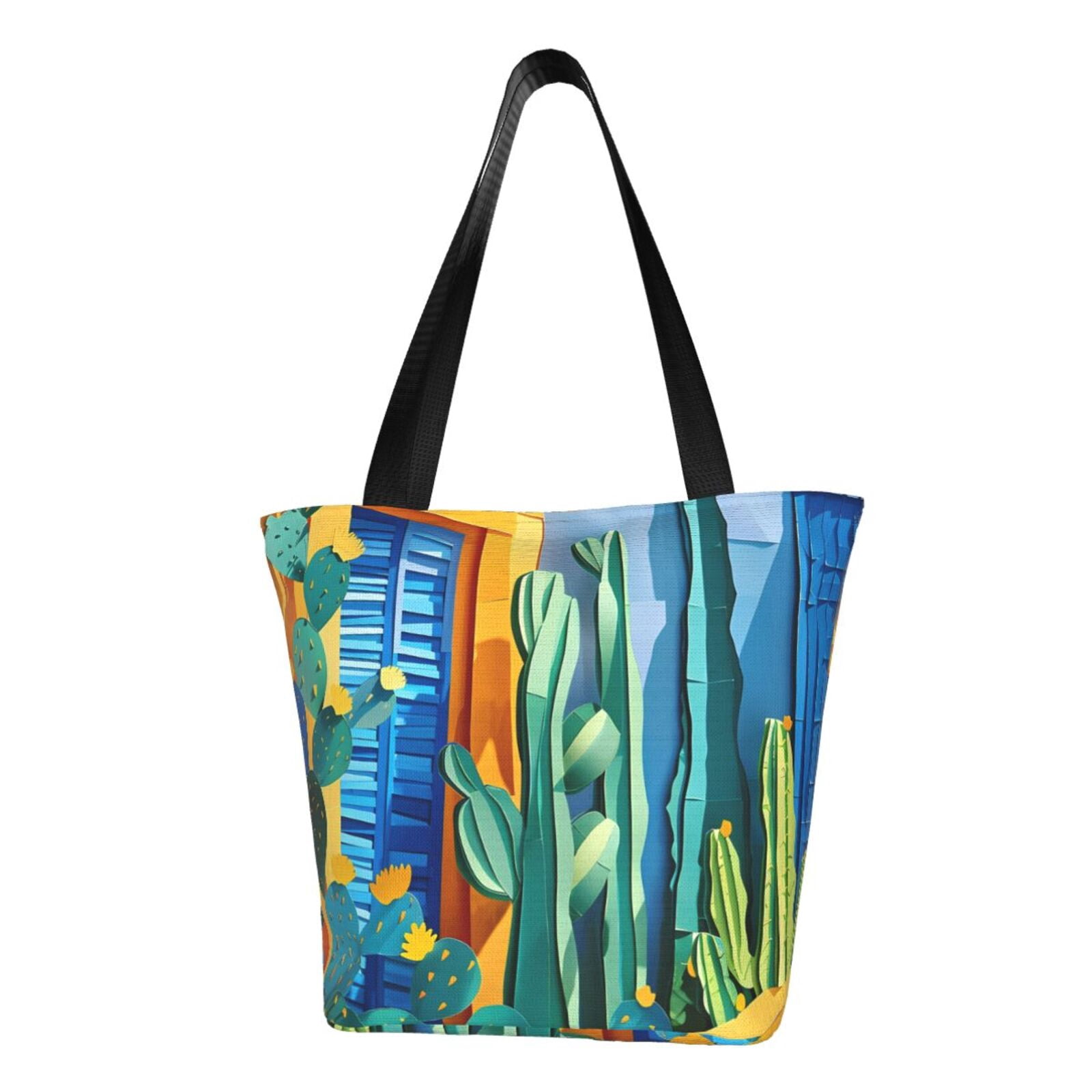 Sikiie Bright Paper Cactus Scene Shoulder Bag Casual Hobo Crossbody ...