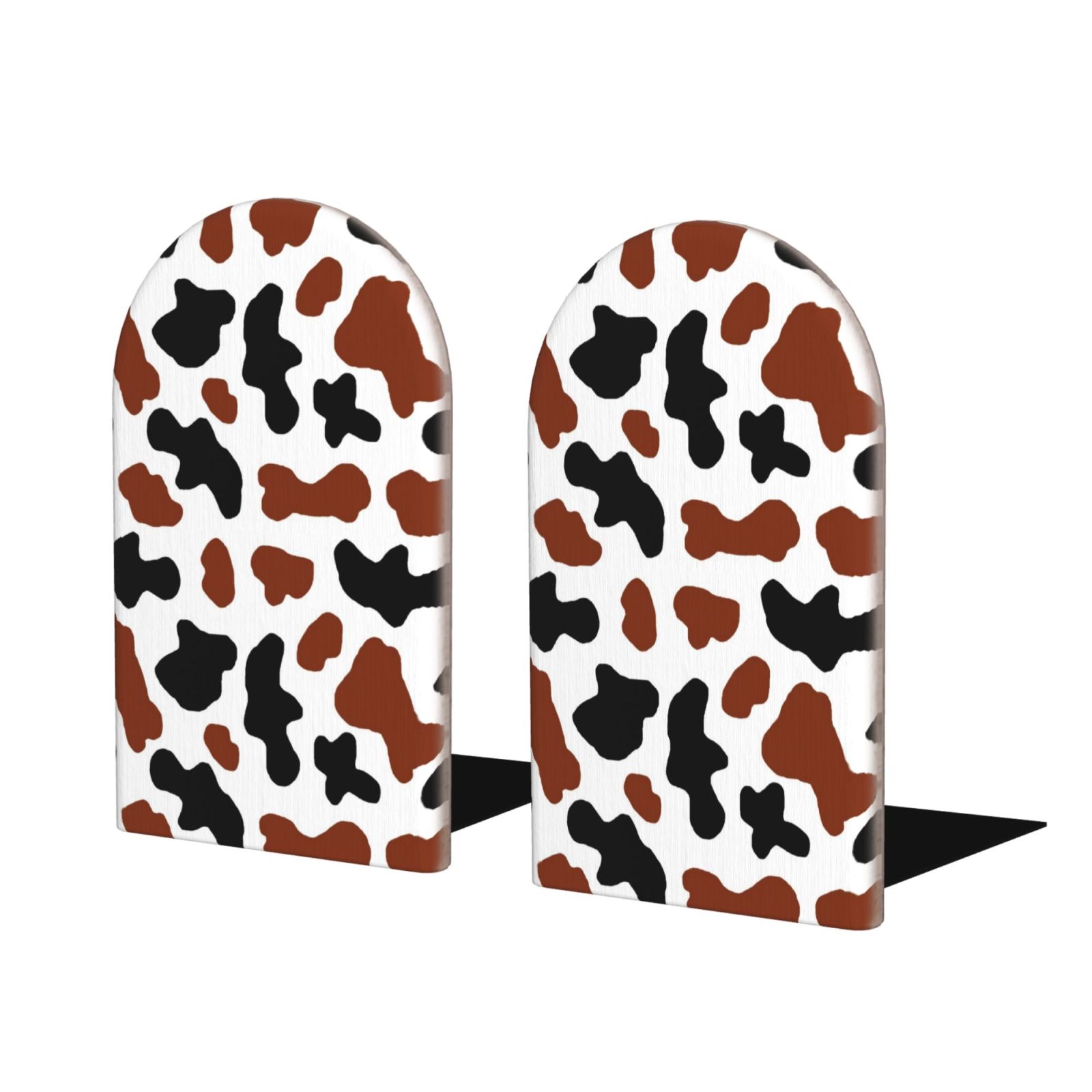 Sikiie Brown Black Cow Bookends 1 Pair, Wood Bookends for Shelves, Book ...