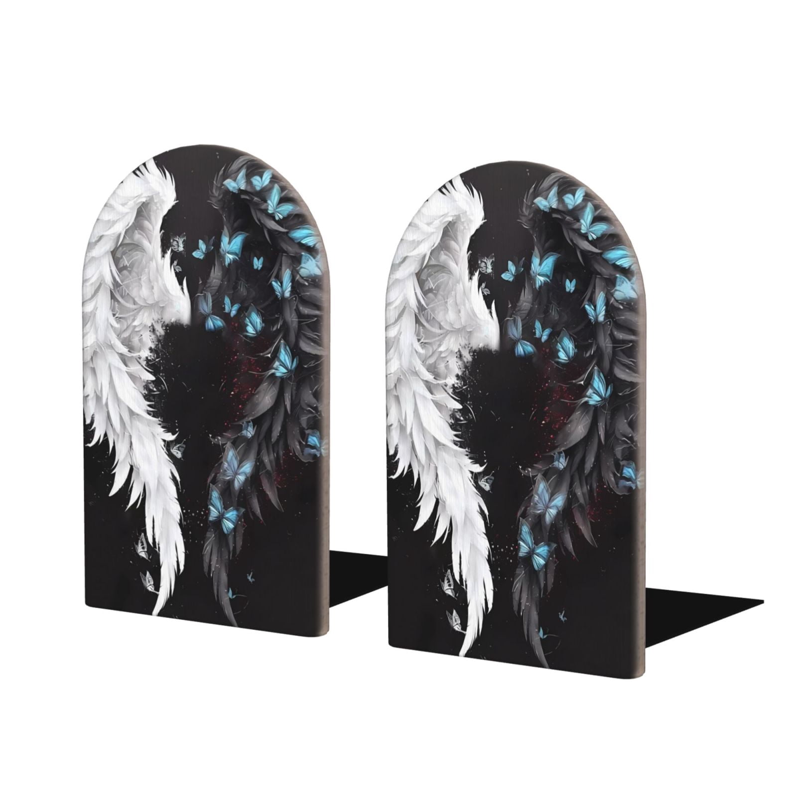 Sikiie Butterfly Angel Wings Art Bookends 1 Pair, Wood Bookends for ...
