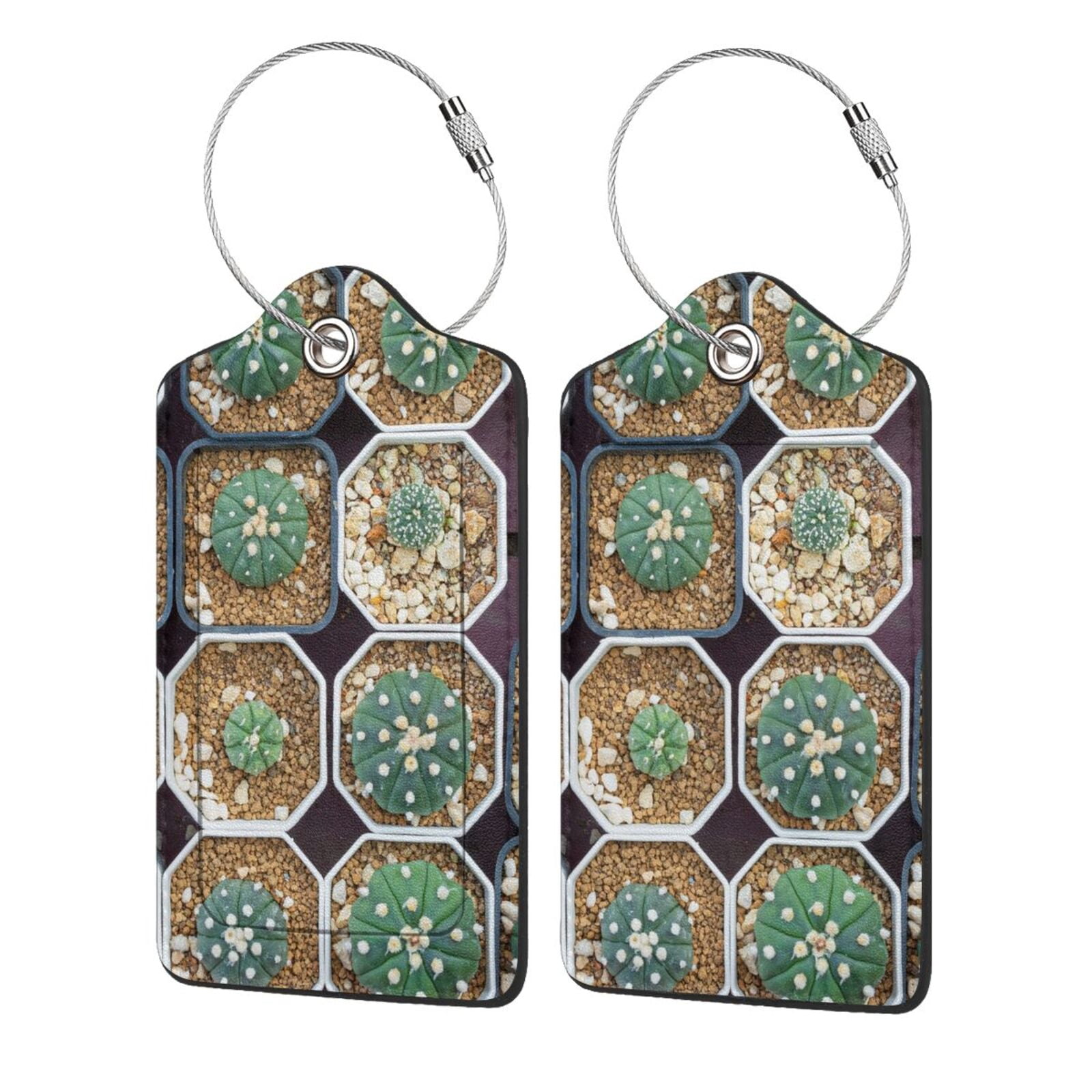 Sikiie Cactus Garden Luggage Tag for Suitcase Leather Baggage Tag with ...