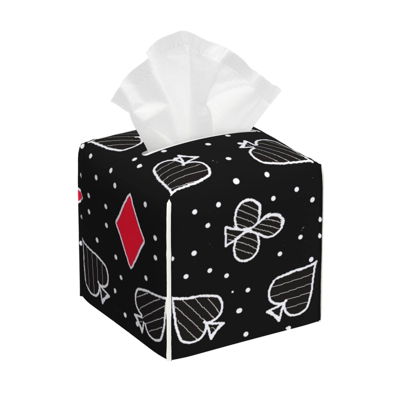 Sikiie Card Suits Leather Tissue Box Cover Square, tissue box holder ...