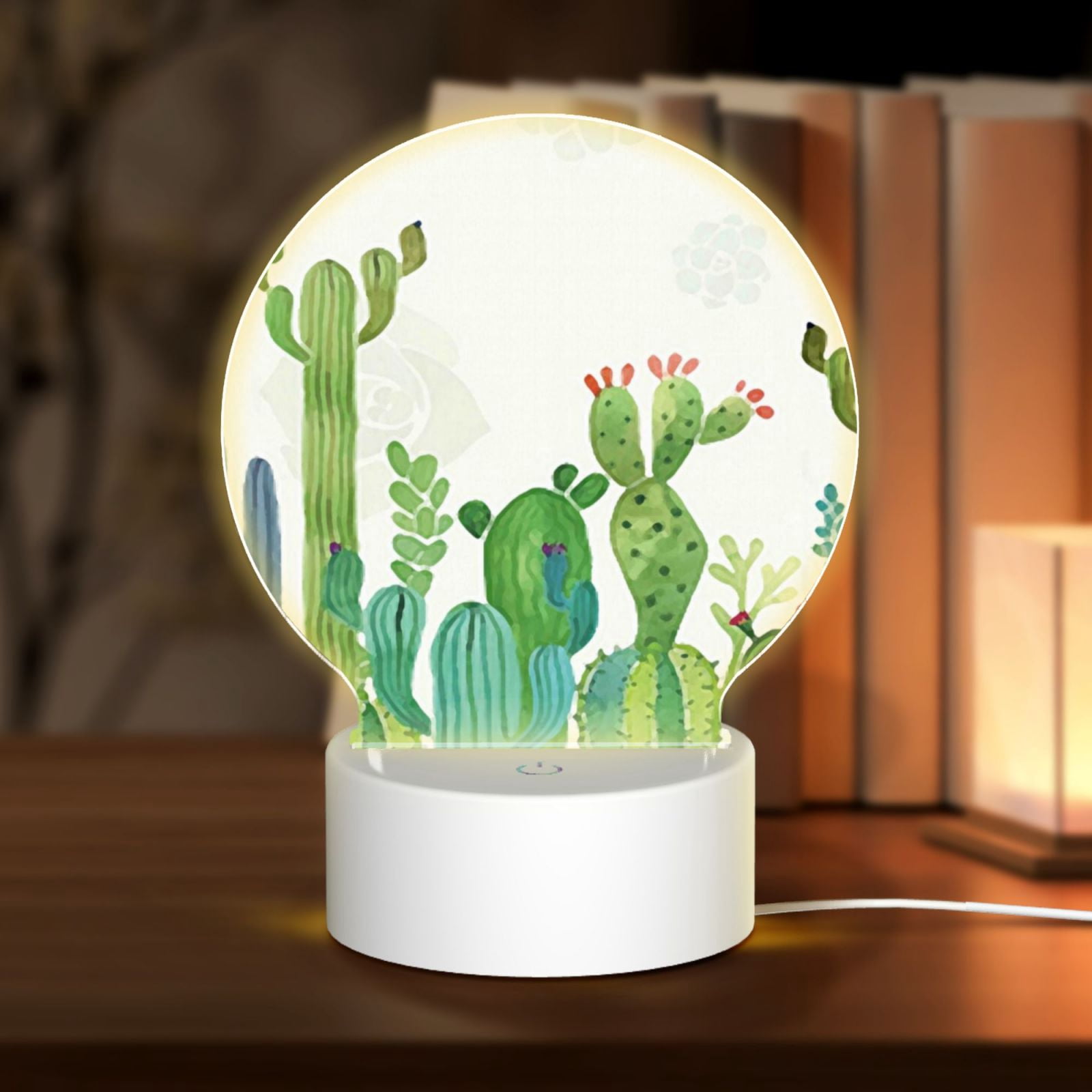 Sikiie Cartoon Cactus Acrylic Night Light Gift Custom Acrylic Night ...