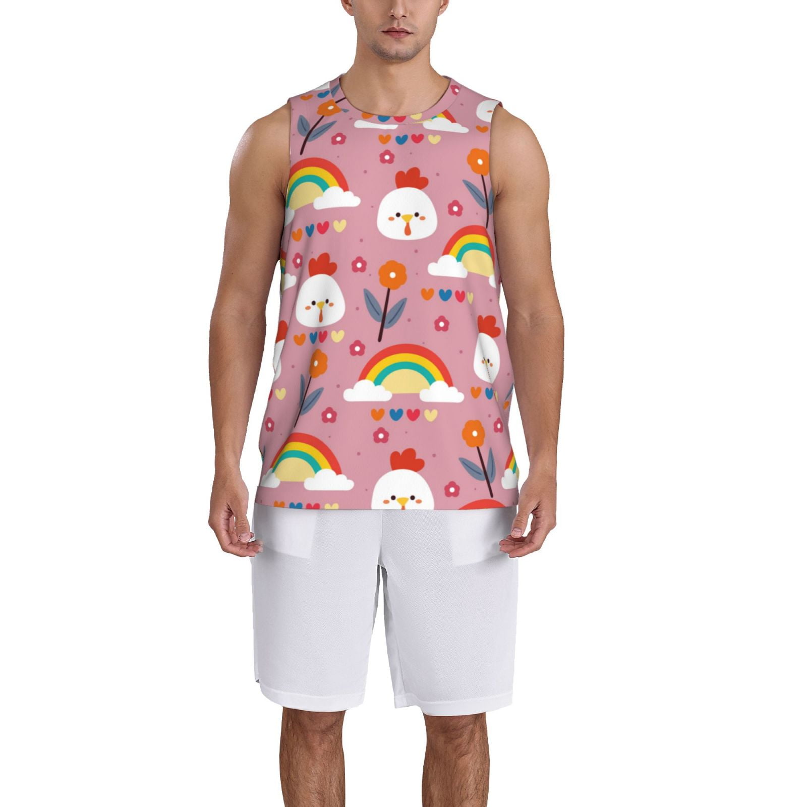 Sikiie Cartoon Chicken Basketball Jersey Reversible Men's Mesh Athletic ...