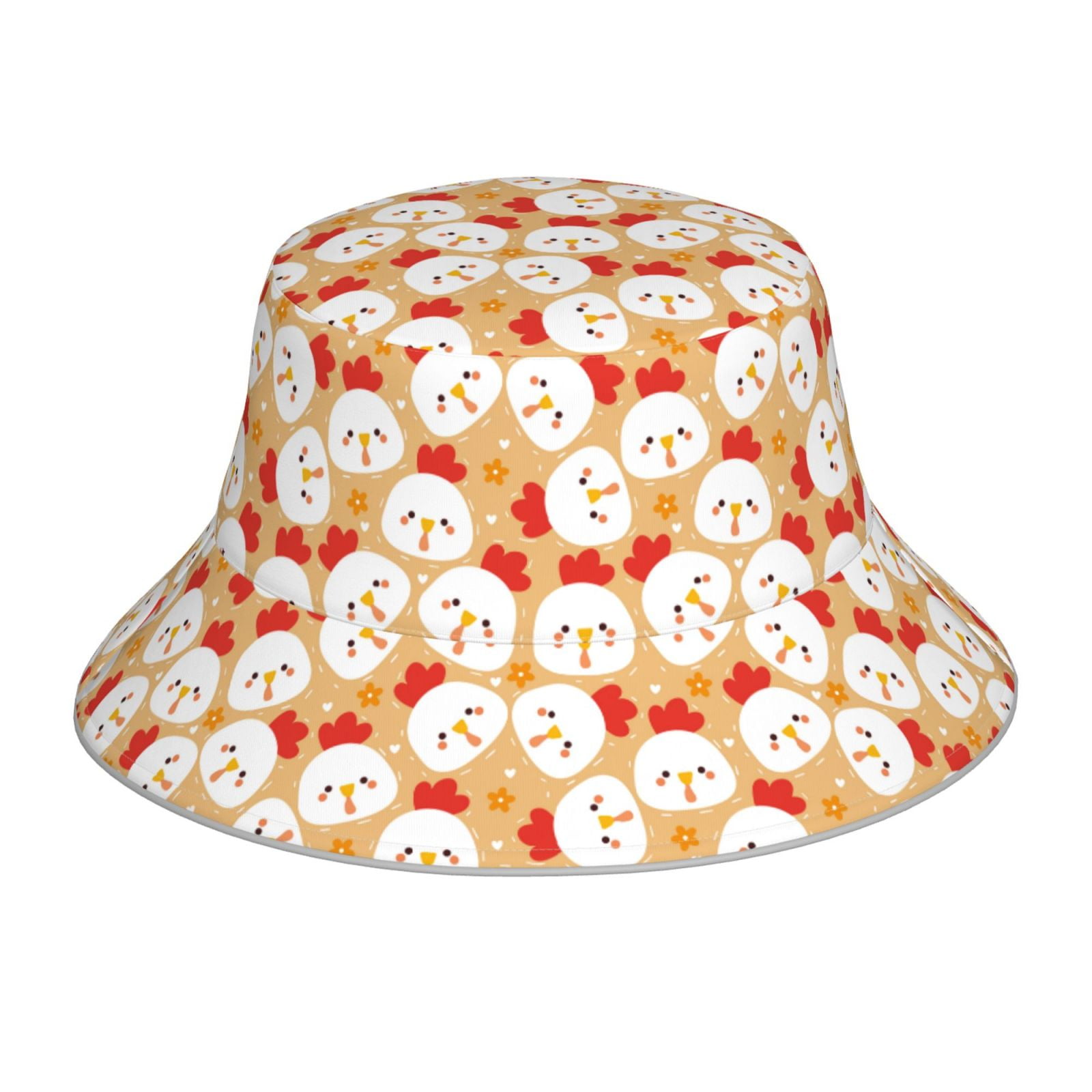 Sikiie Cartoon Chicken Reflective Double-Sided Bucket Hat, Sun Hat, for ...