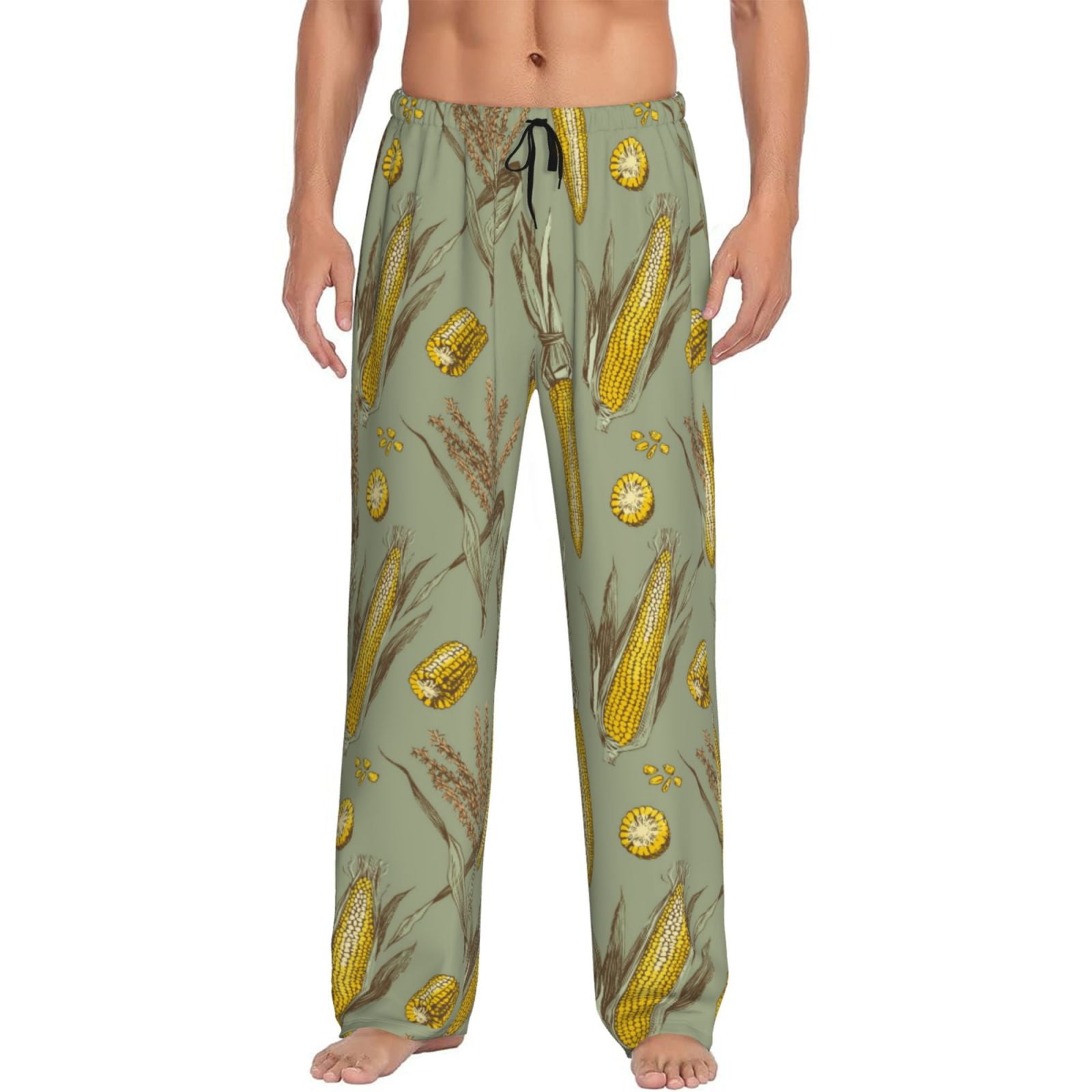 Sikiie Cartoon Corn and Wheat Pajama Pants Men, PJ Bottoms, Sleep ...