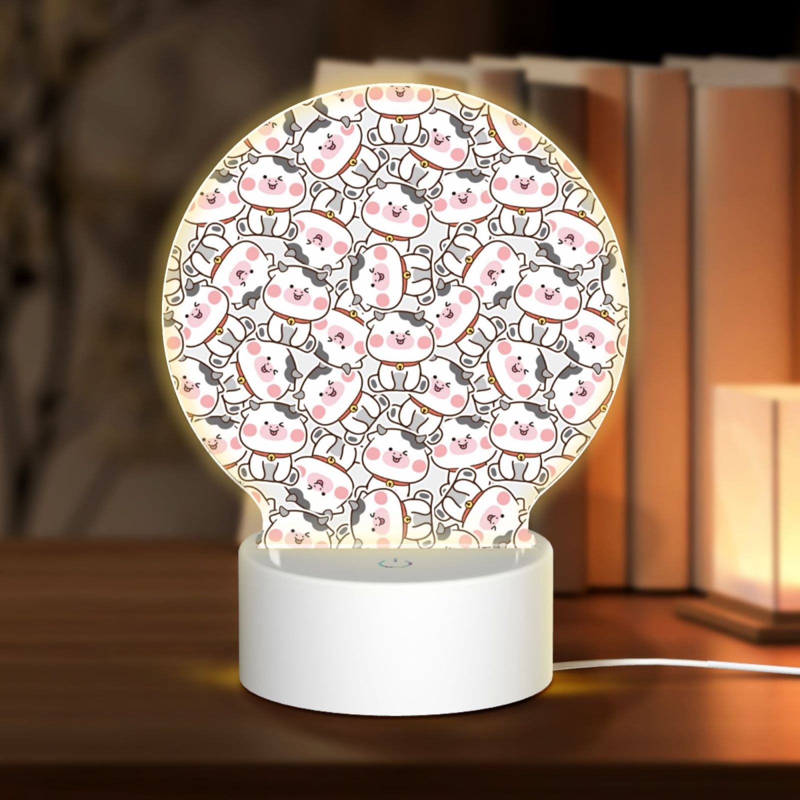 Sikiie Cartoon Cow Acrylic Night Light Gift Custom Acrylic Night Light ...