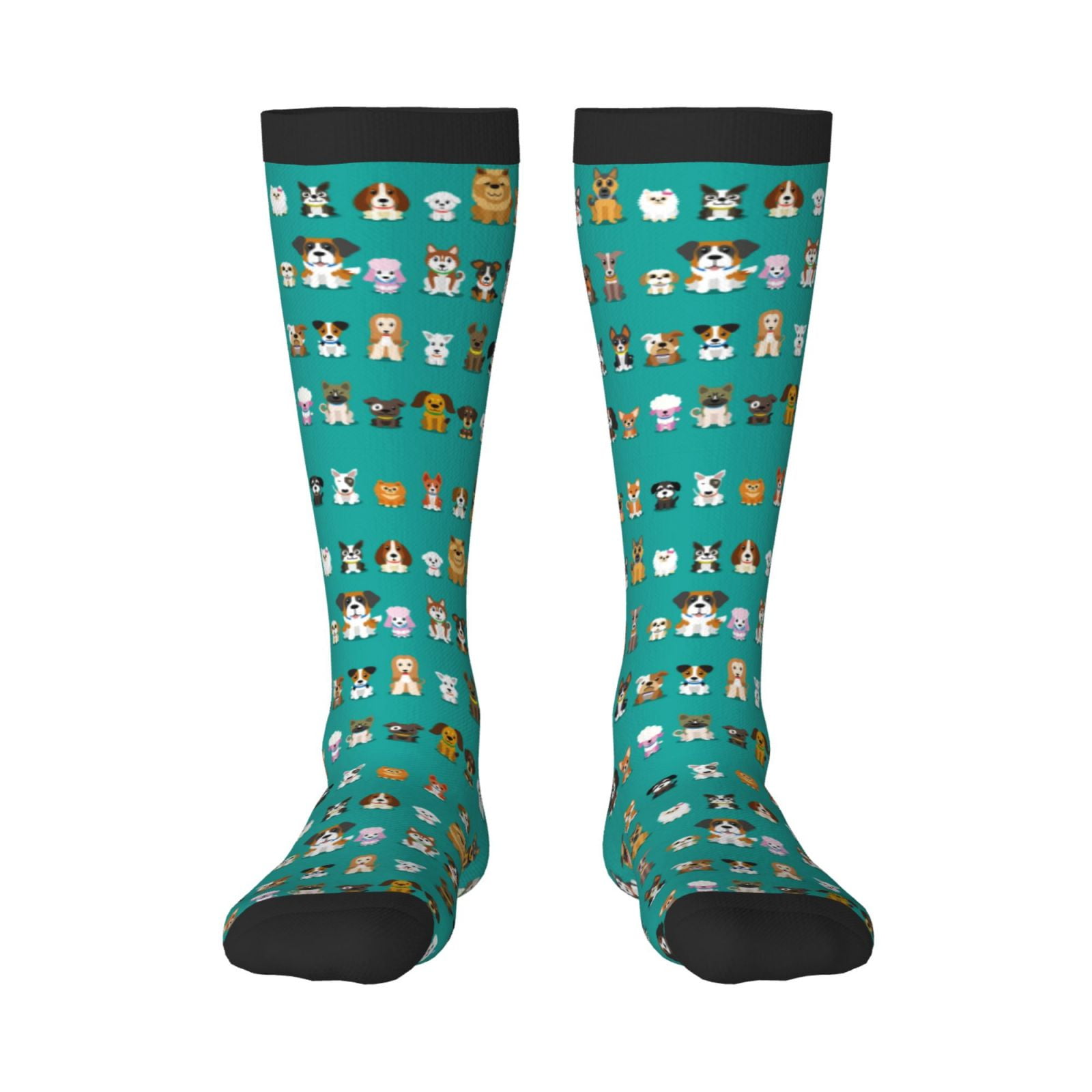 Sikiie Cartoon Dogs Knee Socks, High Socks Long Stretchy Sock Women ...