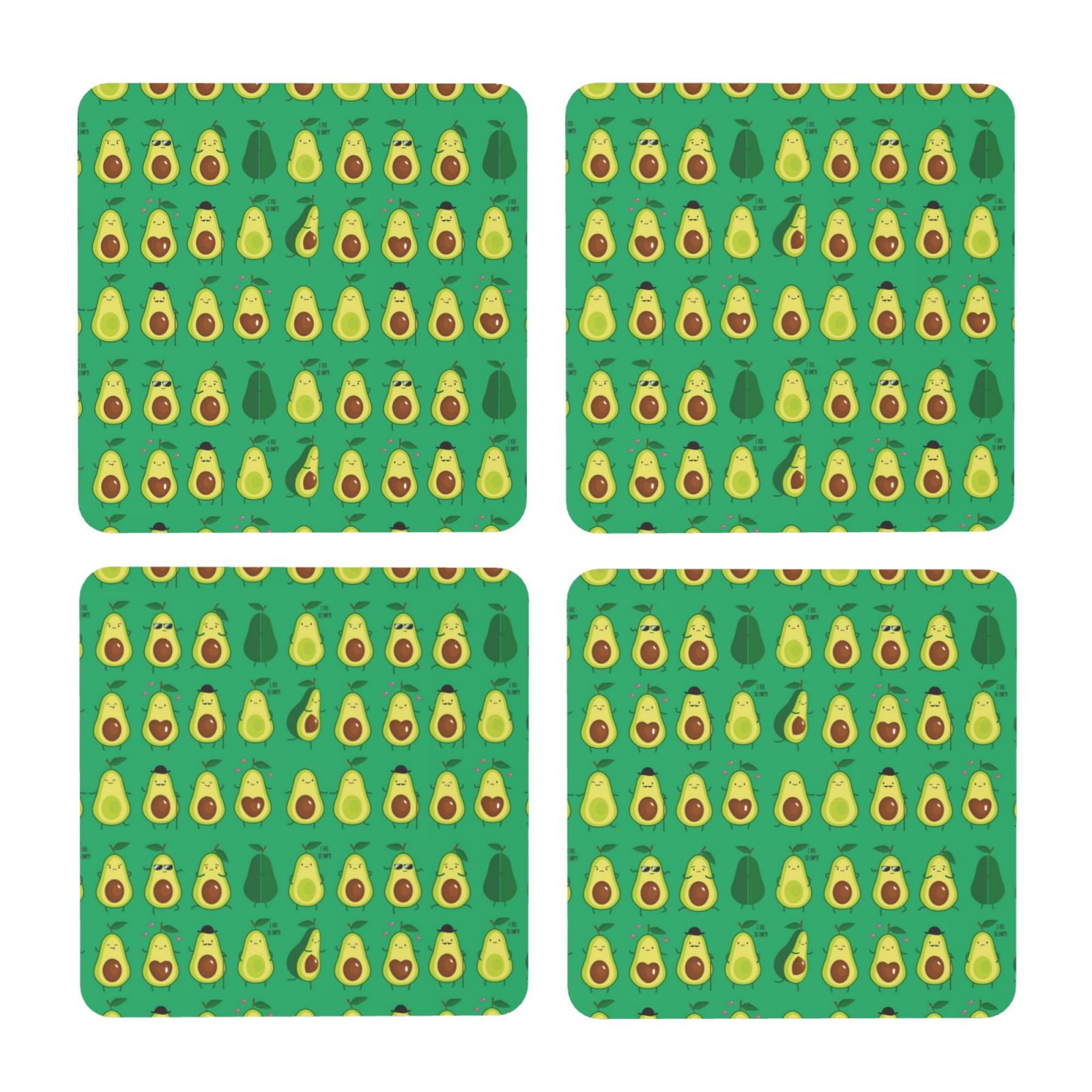 Sikiie Cartoon Fruit 1 MDF Cork Coaster 4 Pcs - Absorbent Beverage ...