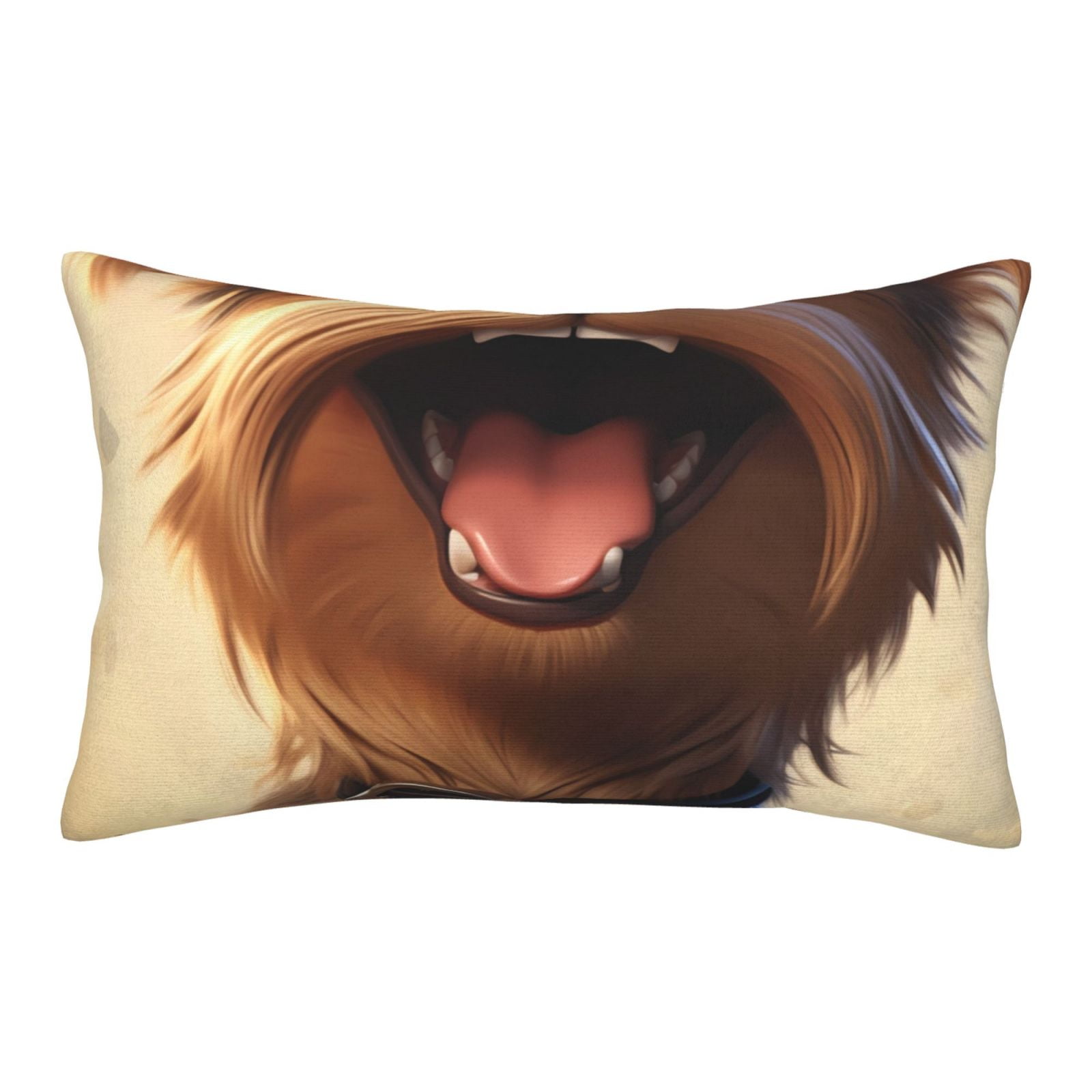 Sikiie Cartoon Happy Cute Puppy Print Plush Pillow Cover, Wrinkle-proof ...