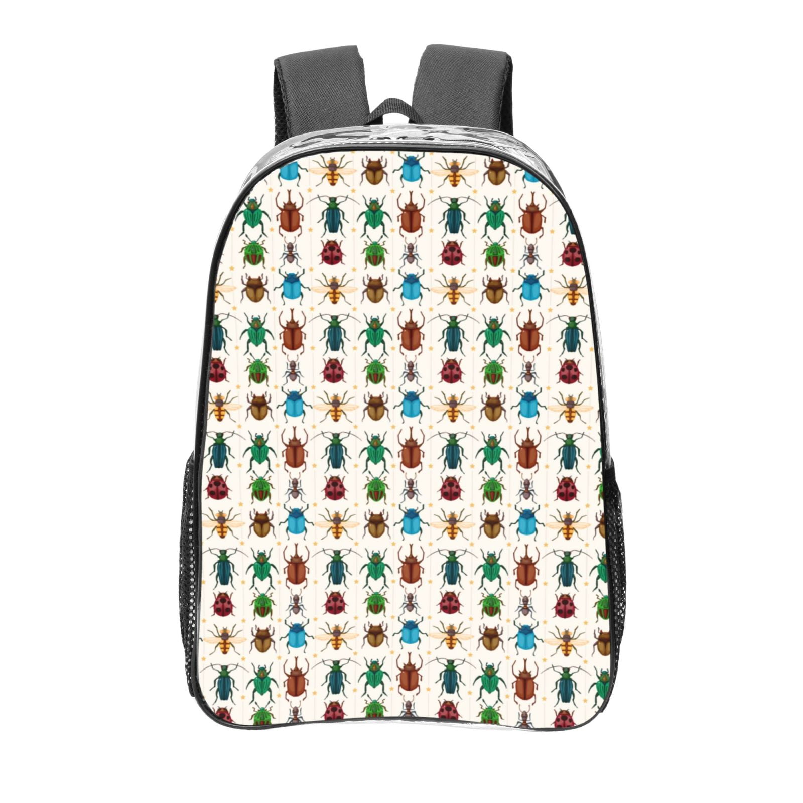 Sikiie Cartoon Insects Clear Backpack, Transparent Bookbag for School ...