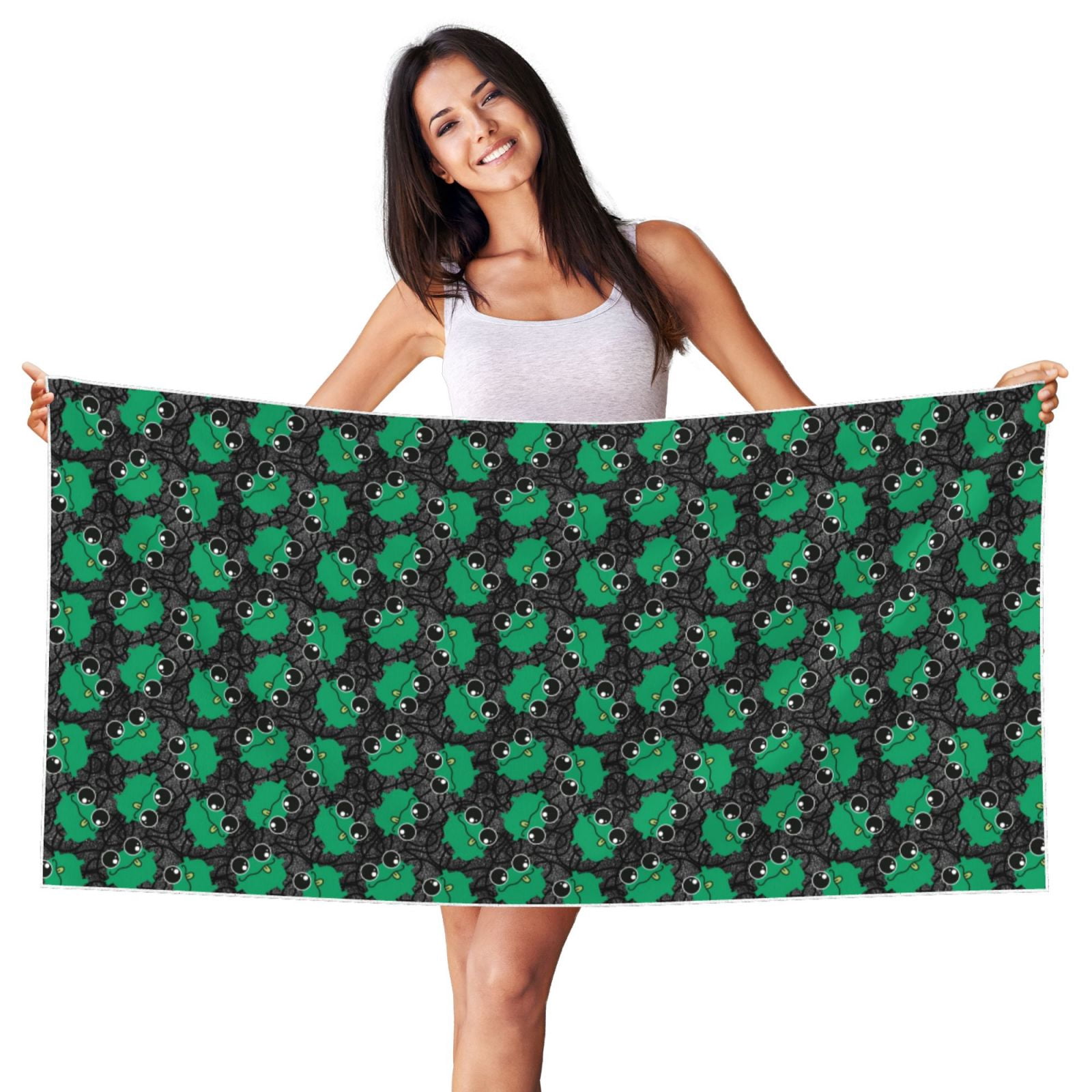 Sikiie Cartoon Kawaii Frogs Beach Towel for Women Men, Pool Bath Beach ...