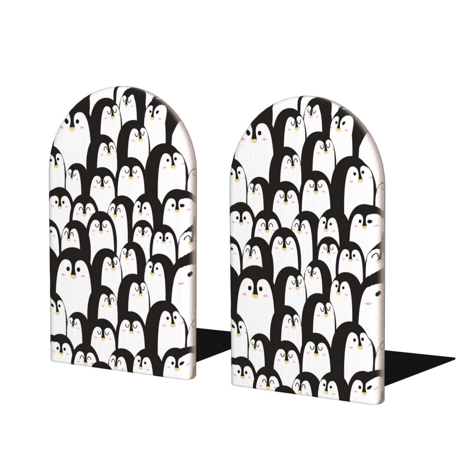 Sikiie Cartoon Penguin Bookends 1 Pair, Wood Bookends for Shelves, Book ...