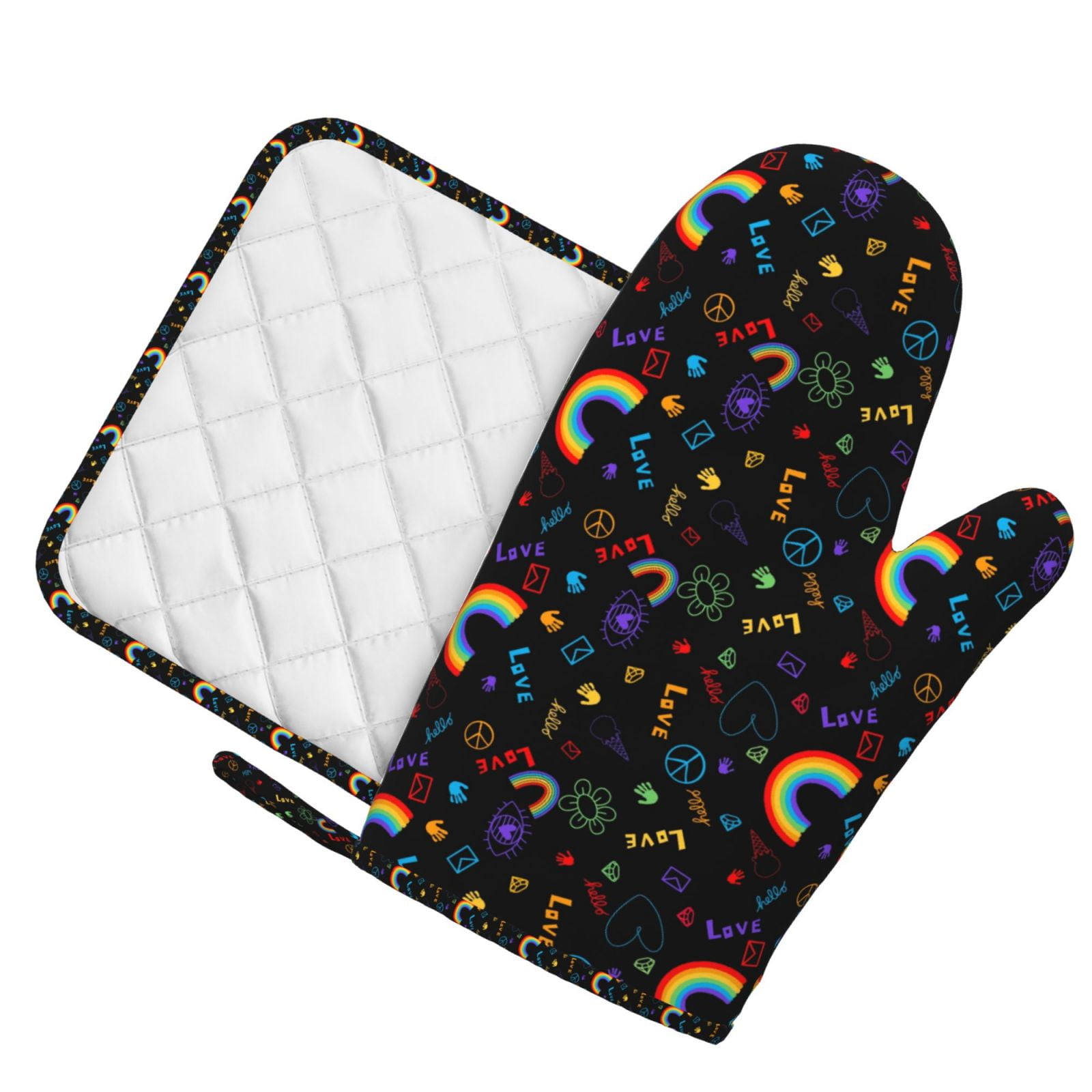 Sikiie Cartoon Pride Lgbt Oven Mitts and Pot Holders Set, Kitchen Oven ...