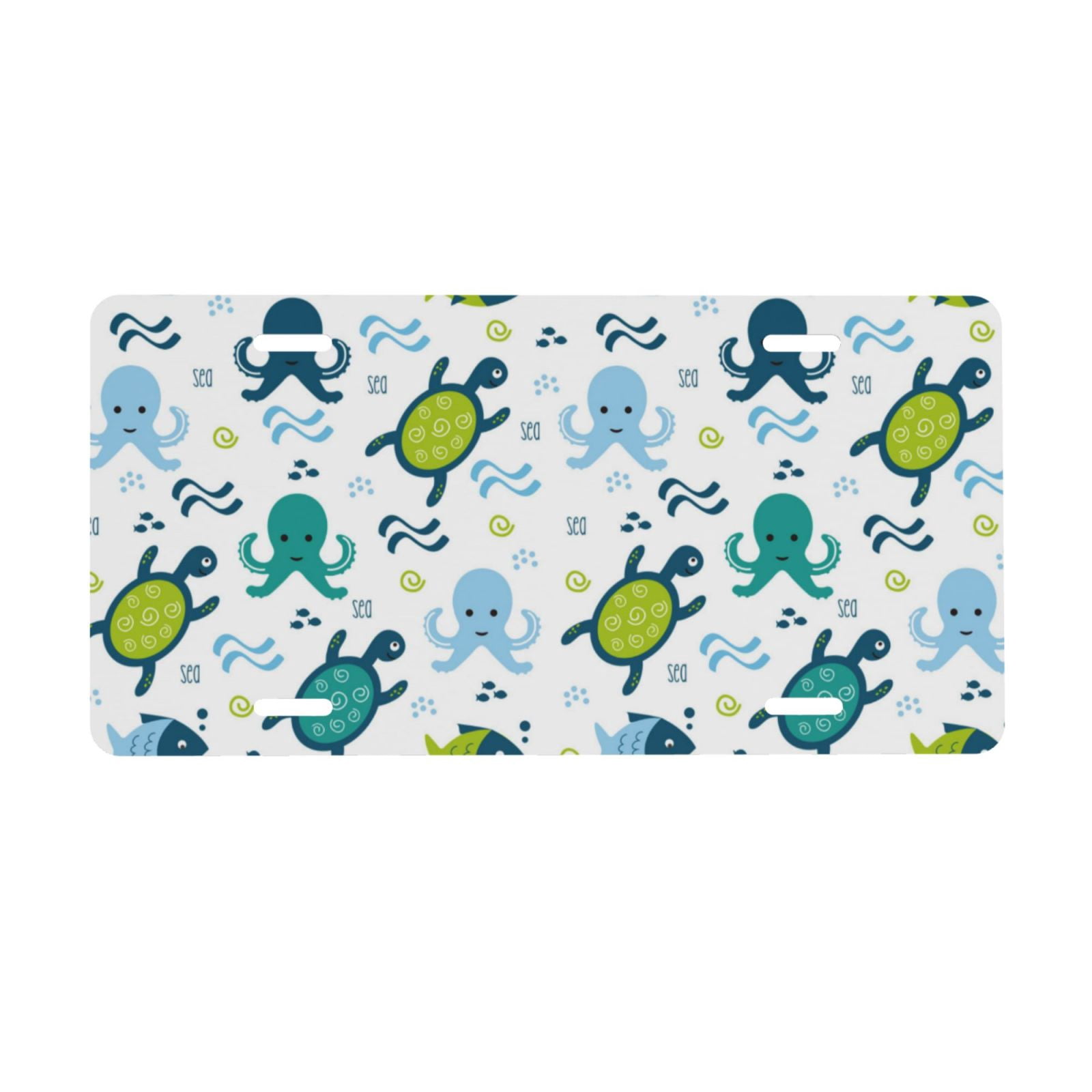 Sikiie Cartoon Sea Creatures License Plate Car Front License Plate Car ...