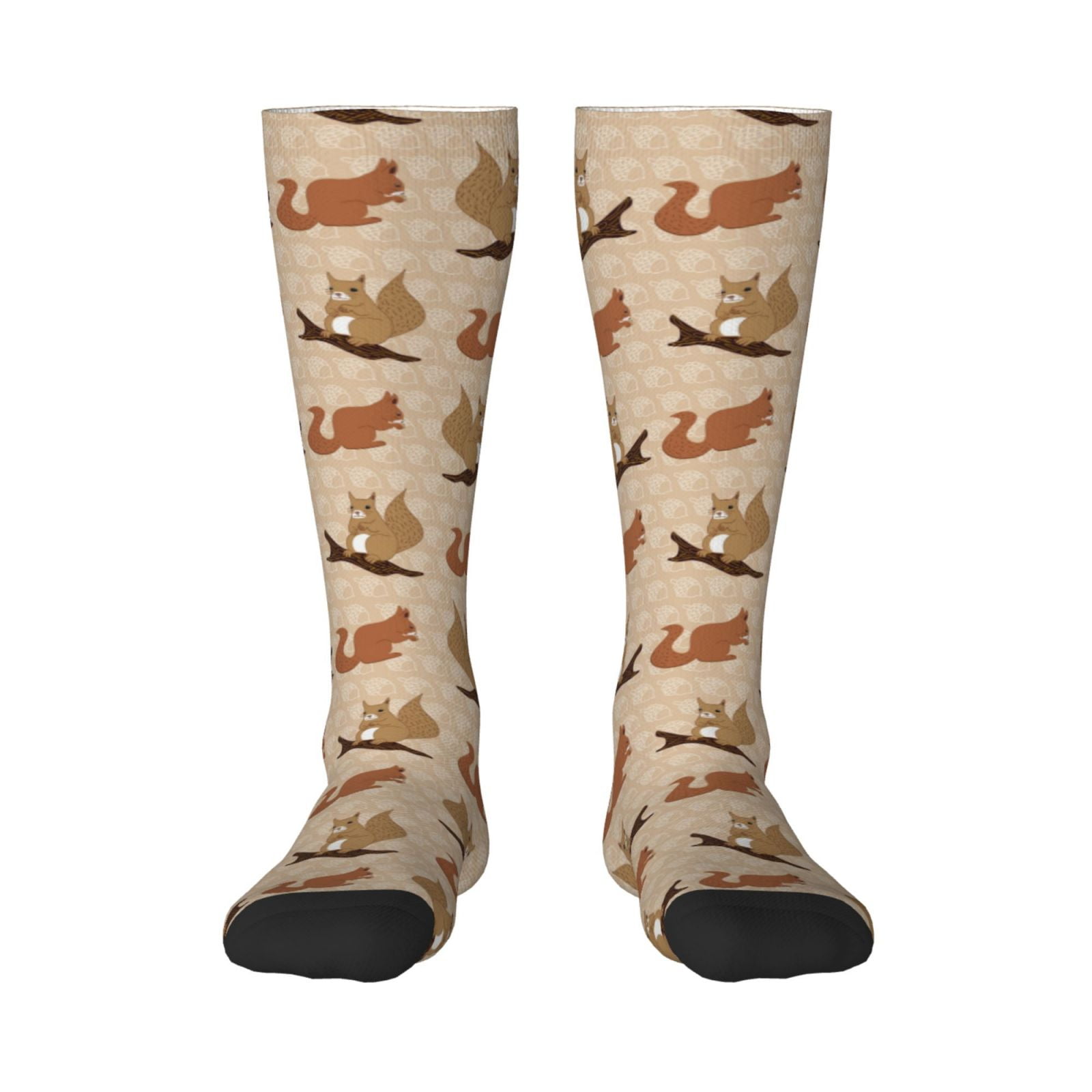Sikiie Cartoon Squirrel Knee Socks, High Socks Long Stretchy Sock Women ...