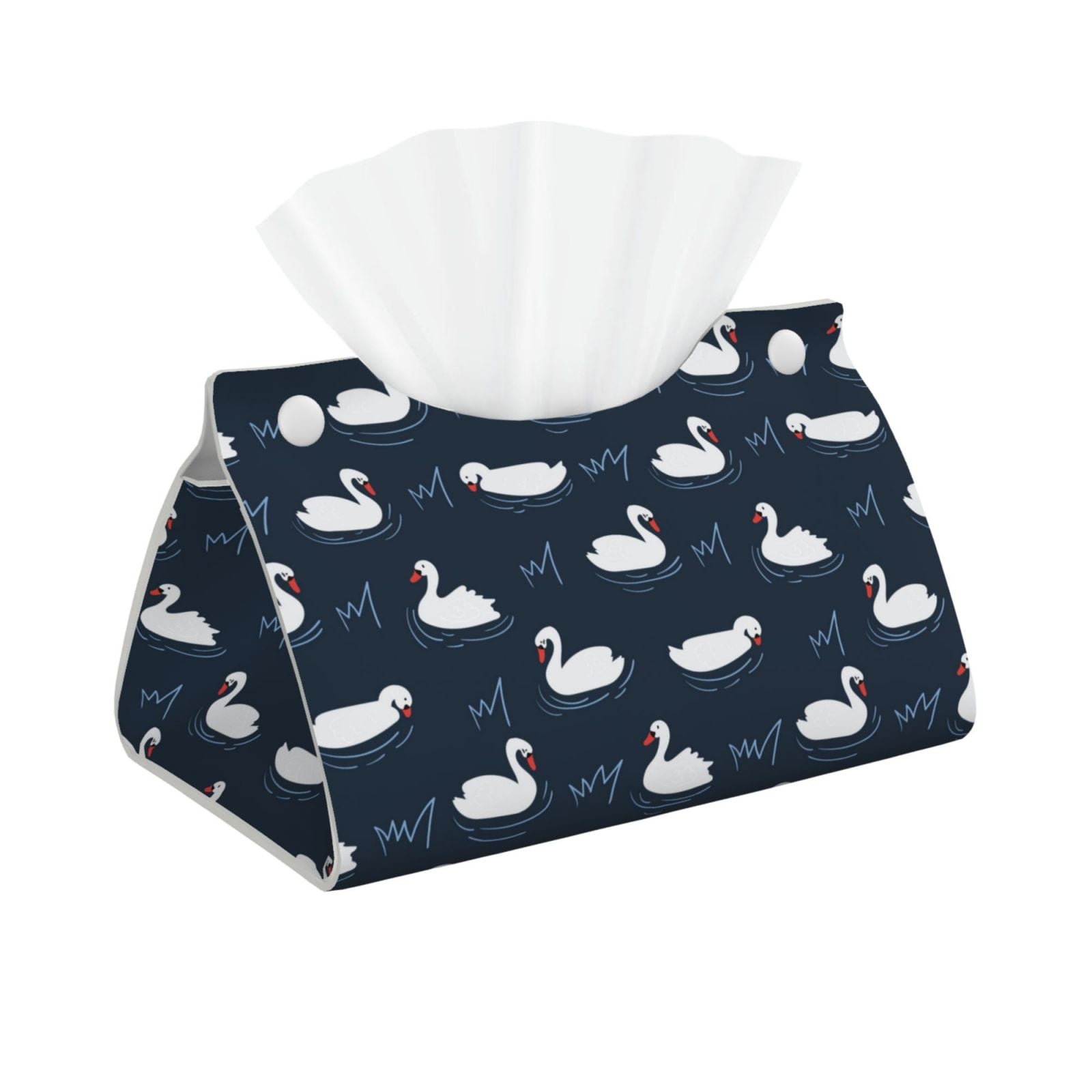 Sikiie Cartoon Swan Leather Tissue Box Cover Rectangle, Long Tissue Box ...