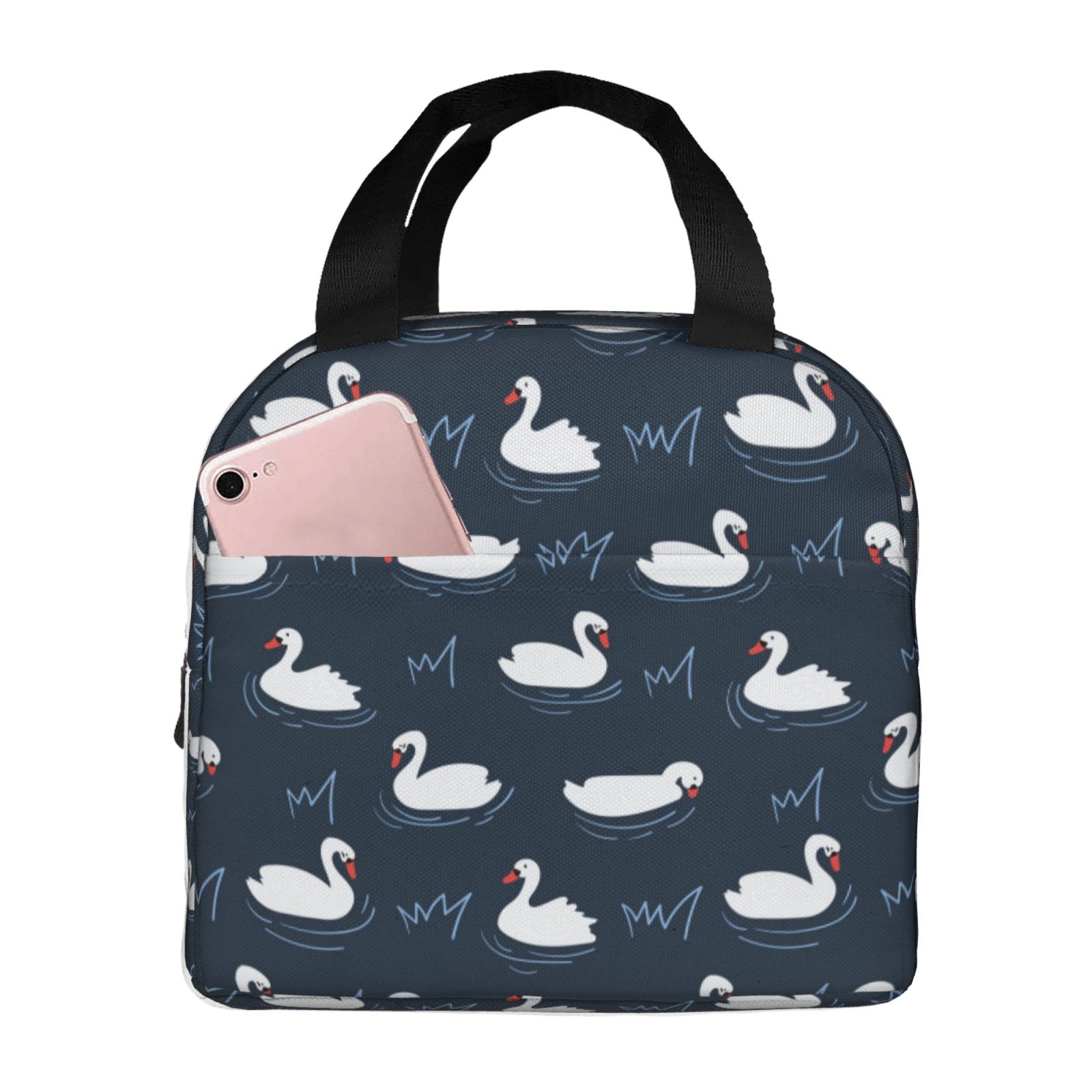 Sikiie Cartoon Swan Lunch Bag for Women & Men Adult Insulated Lunch Box ...