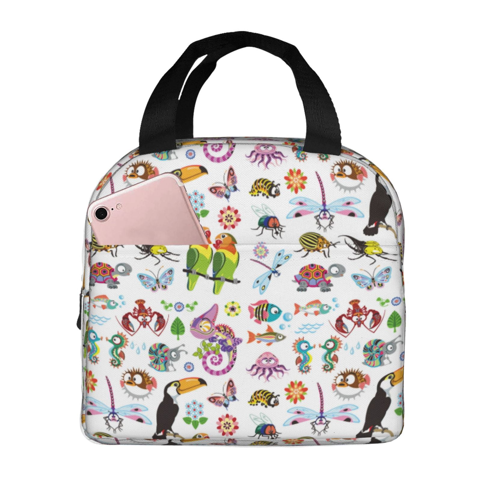 Sikiie Cartoon Wild Animals Lunch Bag for Women & Men Adult Insulated ...