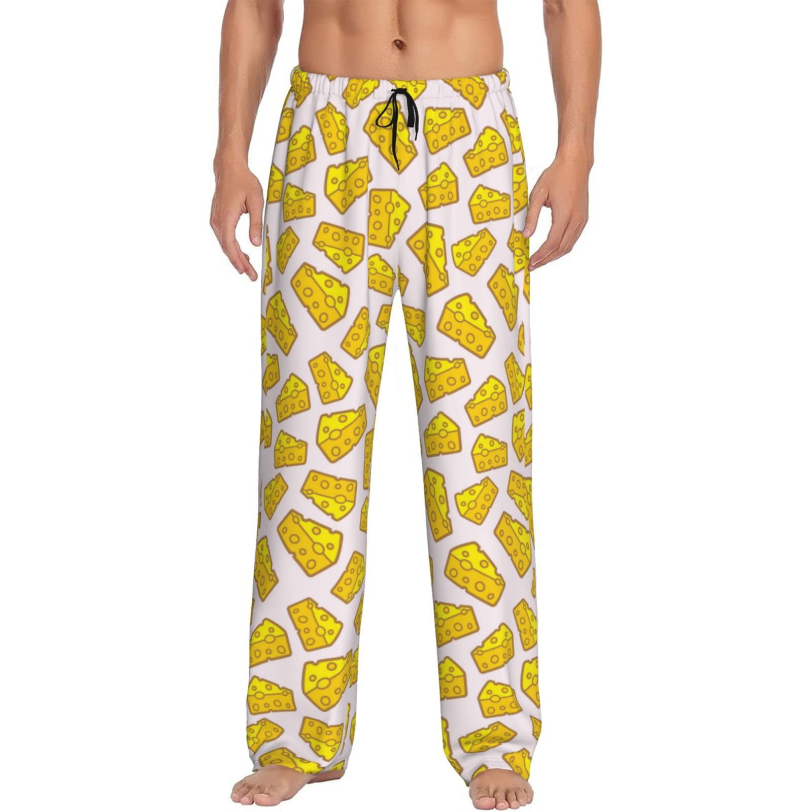 Sikiie Cheese Pajama Pants Men, PJ Bottoms, Sleep & Lounge Pants-Small ...