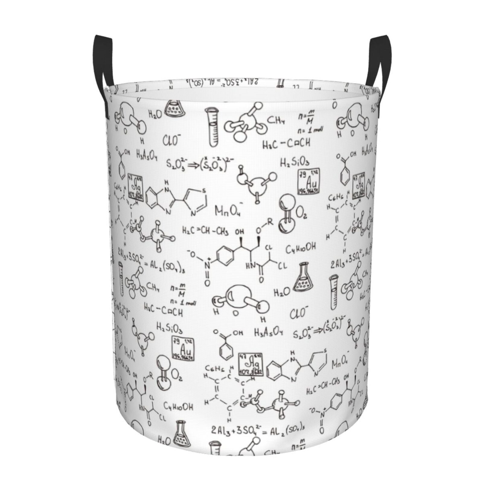 Sikiie Chemical Formulas Print Round Dirty Clothes Basket, Waterproof ...