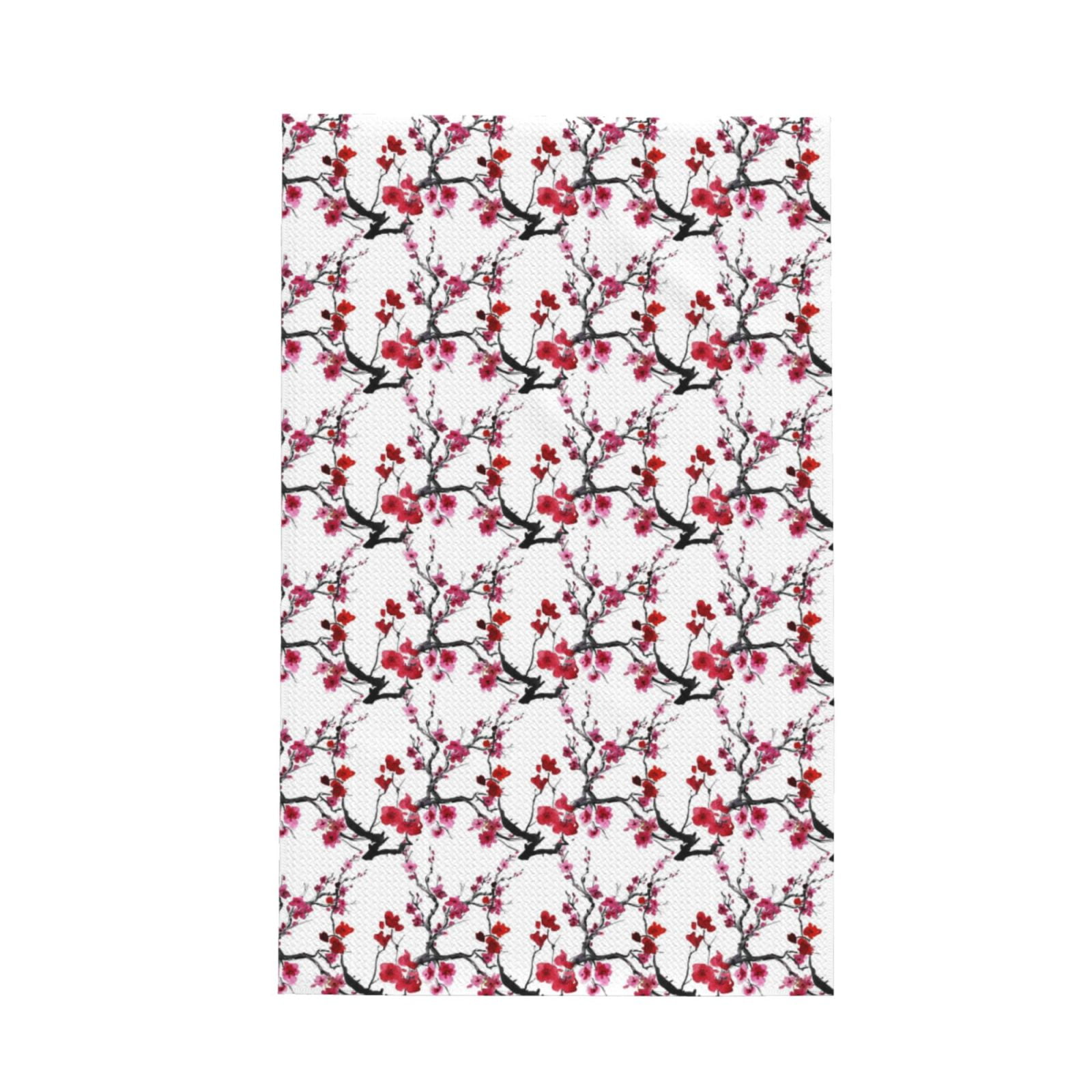 Sikiie Cherry Blossoms Waffle Weave Kitchen Dish Cloth,Super Absorbent ...