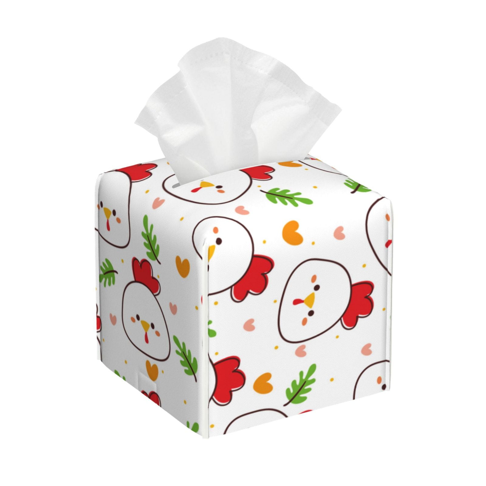Sikiie Chicken And Plant Leather Tissue Box Cover Square, tissue box ...