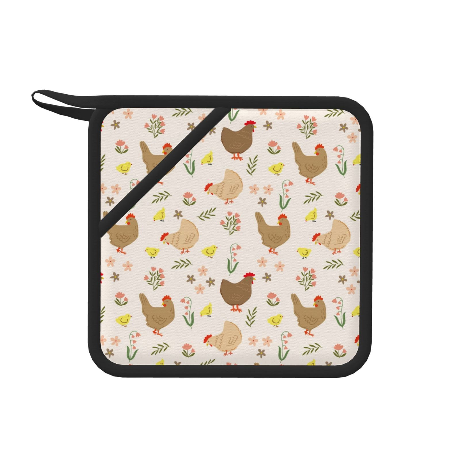 Sikiie Chicken Family Pot Holders Kitchen Insulation Mats Heat ...