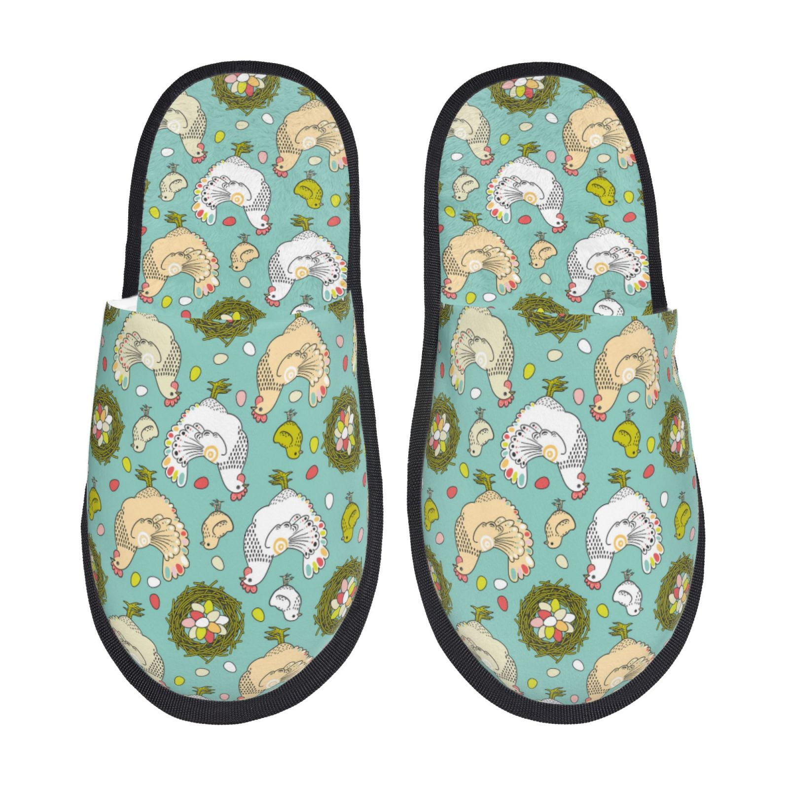 Sikiie Chicken Laying Eggs Fuzzy Slip-on Slippers Warm Cozy Soft ...
