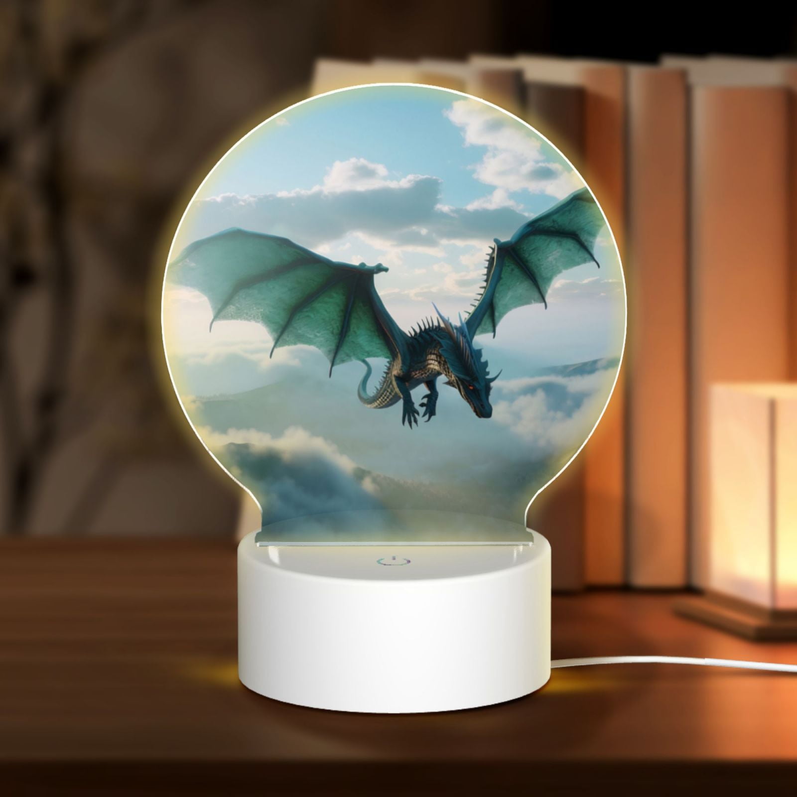 Sikiie Cloud Sky Green Dragon Acrylic Night Light Gift Custom Acrylic ...