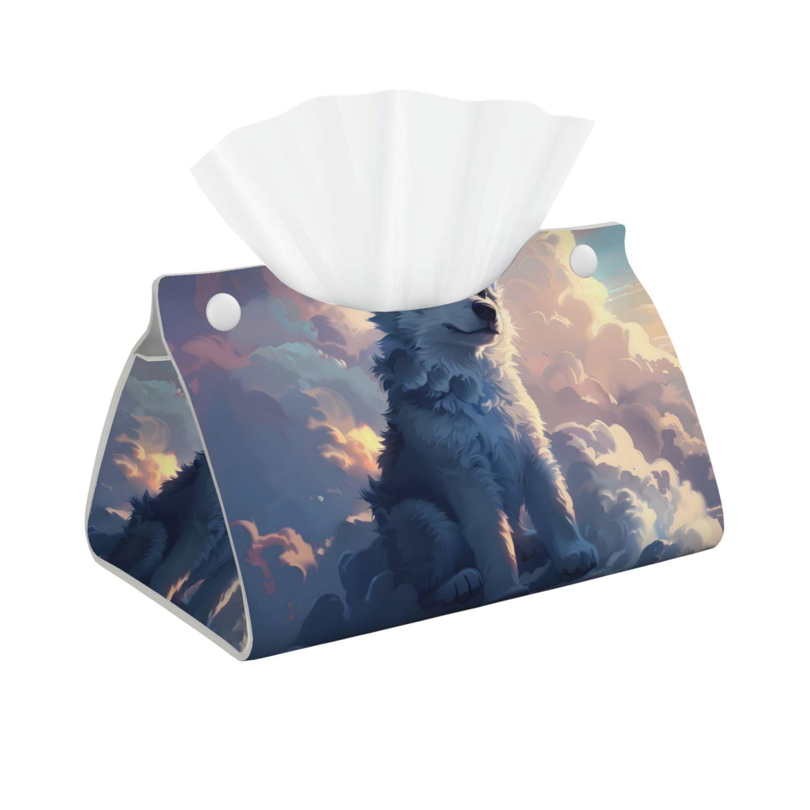 Sikiie Cloud Wolf Leather Tissue Box Cover Rectangle, Long Tissue Box ...