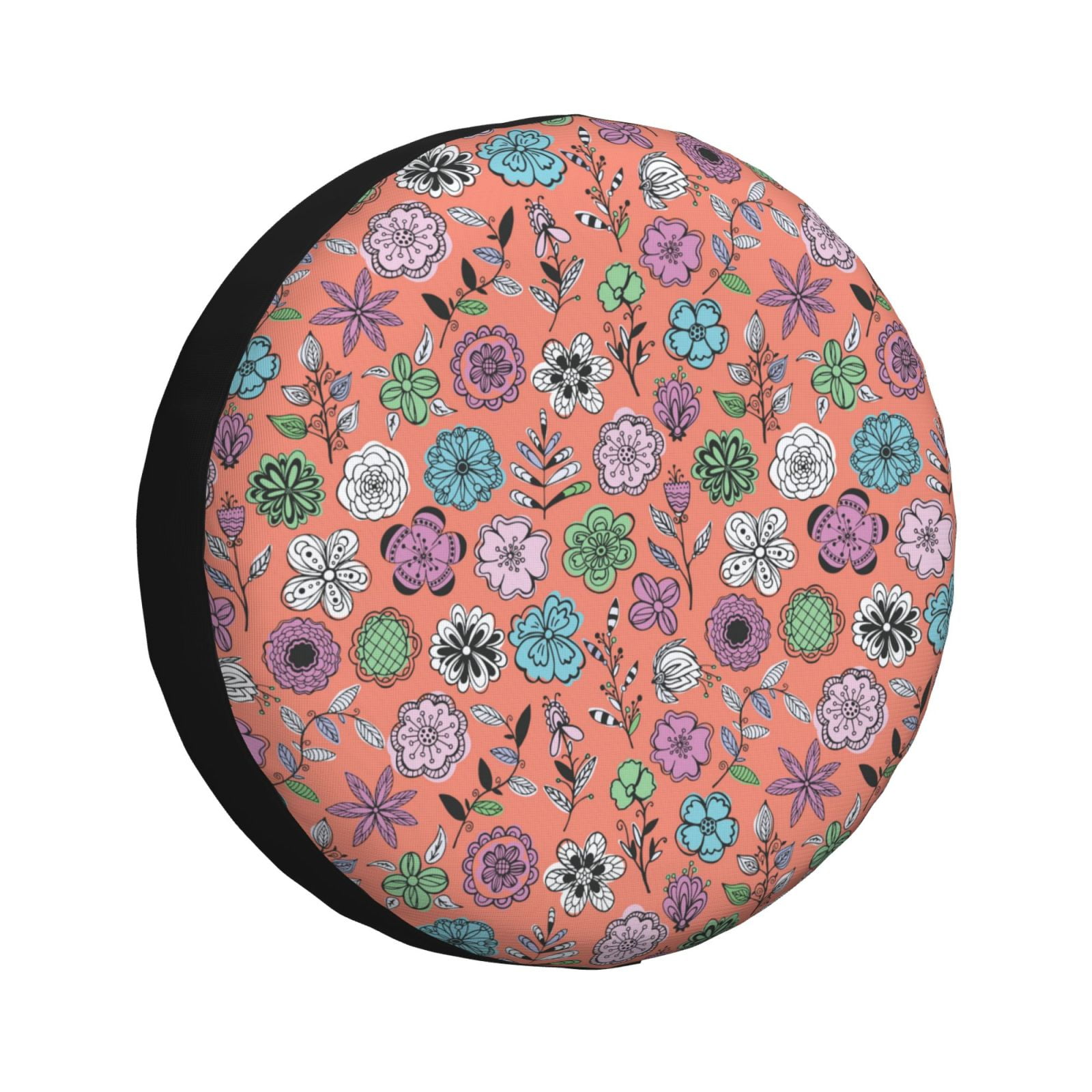 Sikiie Color Flowers PVC Leather Spare Tire Wheel Cover Spare Tire ...