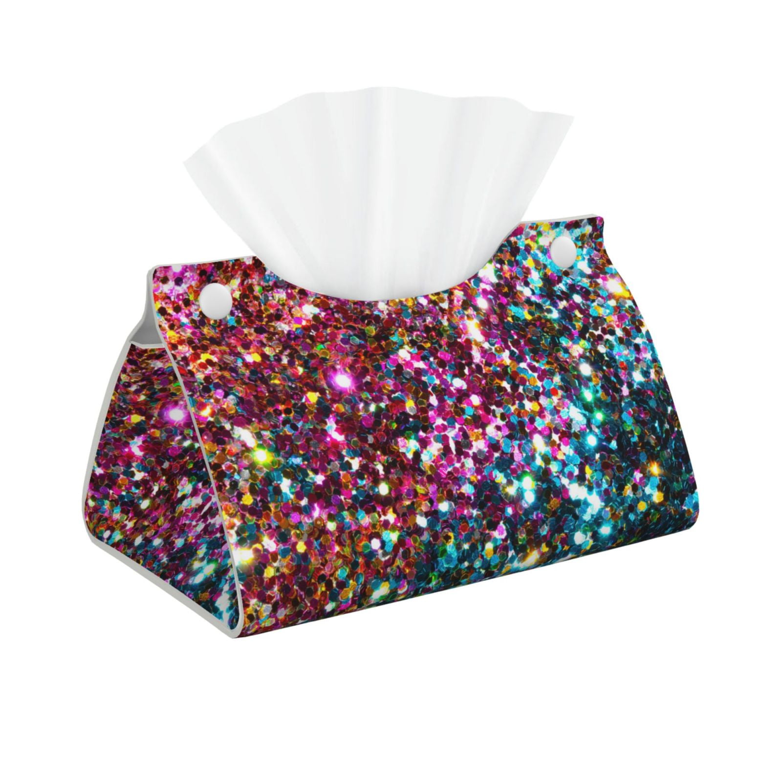 Sikiie Color Shiny Leather Tissue Box Cover Rectangle, Long Tissue Box ...