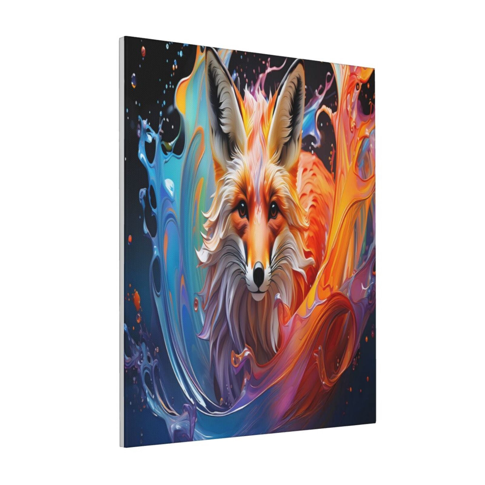 Sikiie Color Splash Fox Portrait Print Canvas Decorative Hanging ...