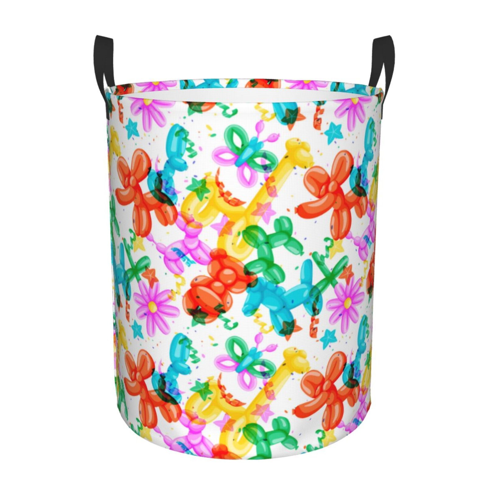 Sikiie Colorful Air Balloons Print Round Dirty Clothes Basket ...