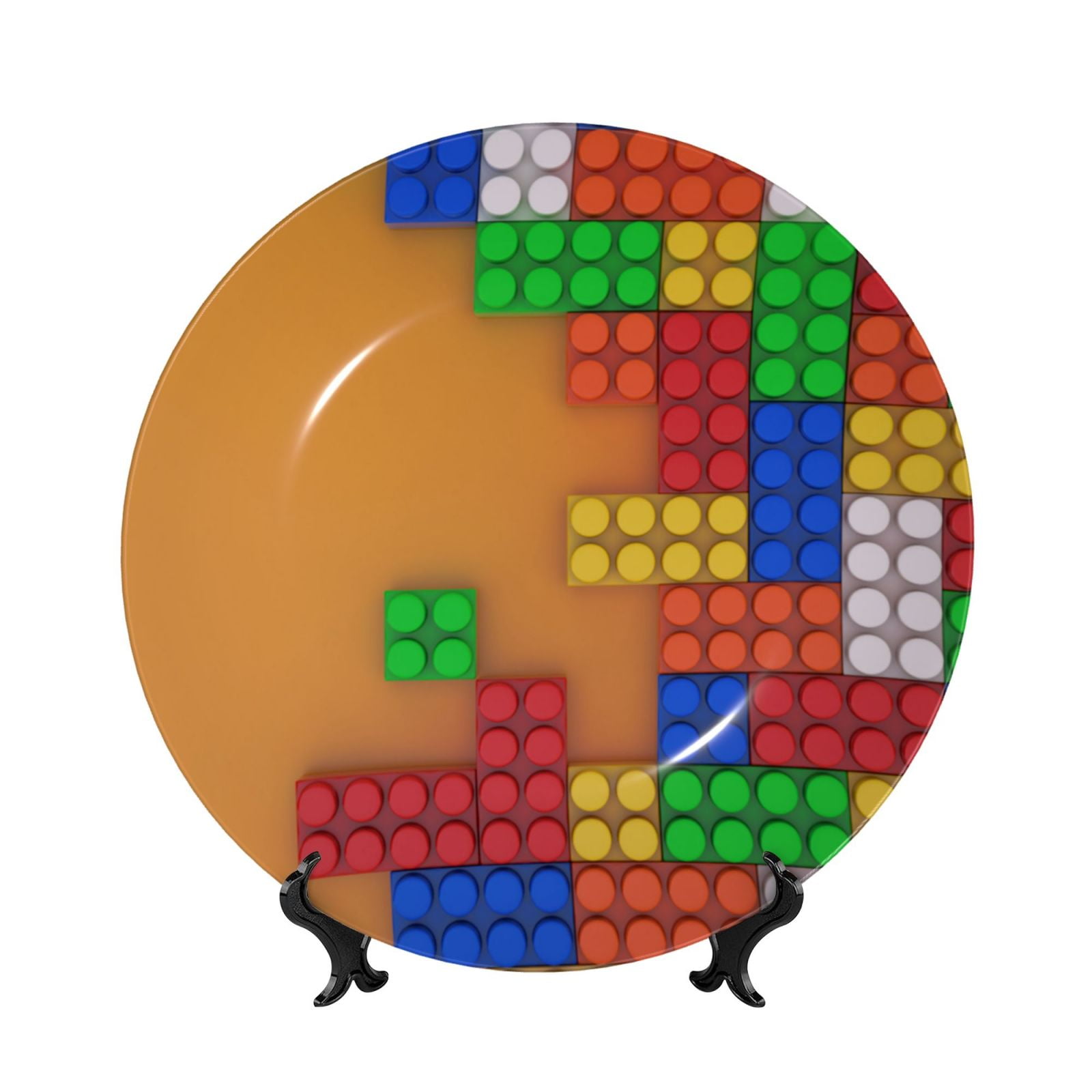 Sikiie Colorful Building Blocks A Bone China Decorative Plate ...
