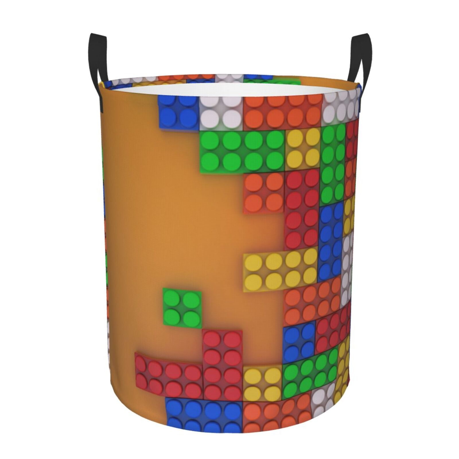 Sikiie Colorful Building Blocks A Print Round Dirty Clothes Basket ...