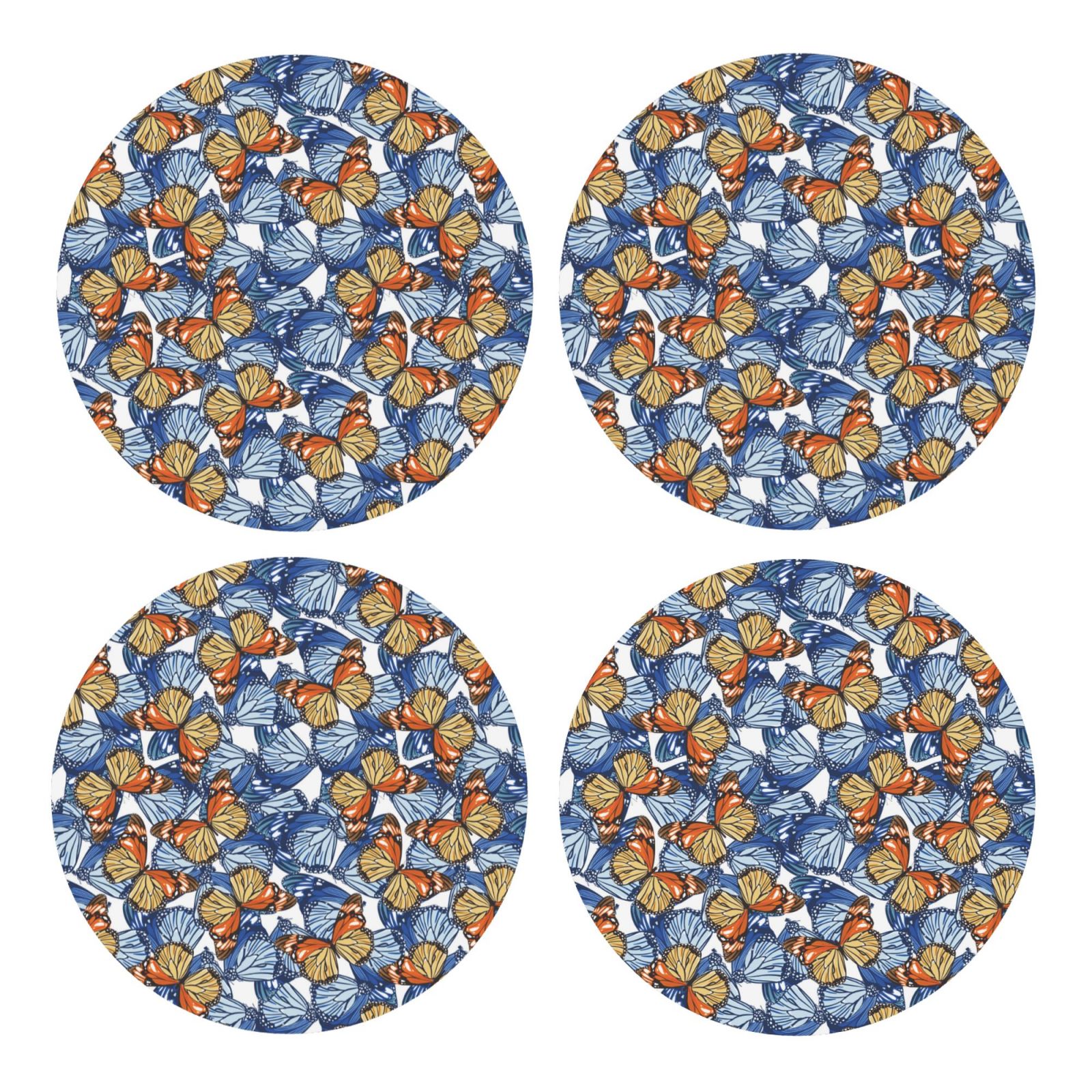 Sikiie Colorful Butterfly1 MDF Cork Coaster 4 Pcs - Absorbent Beverage ...