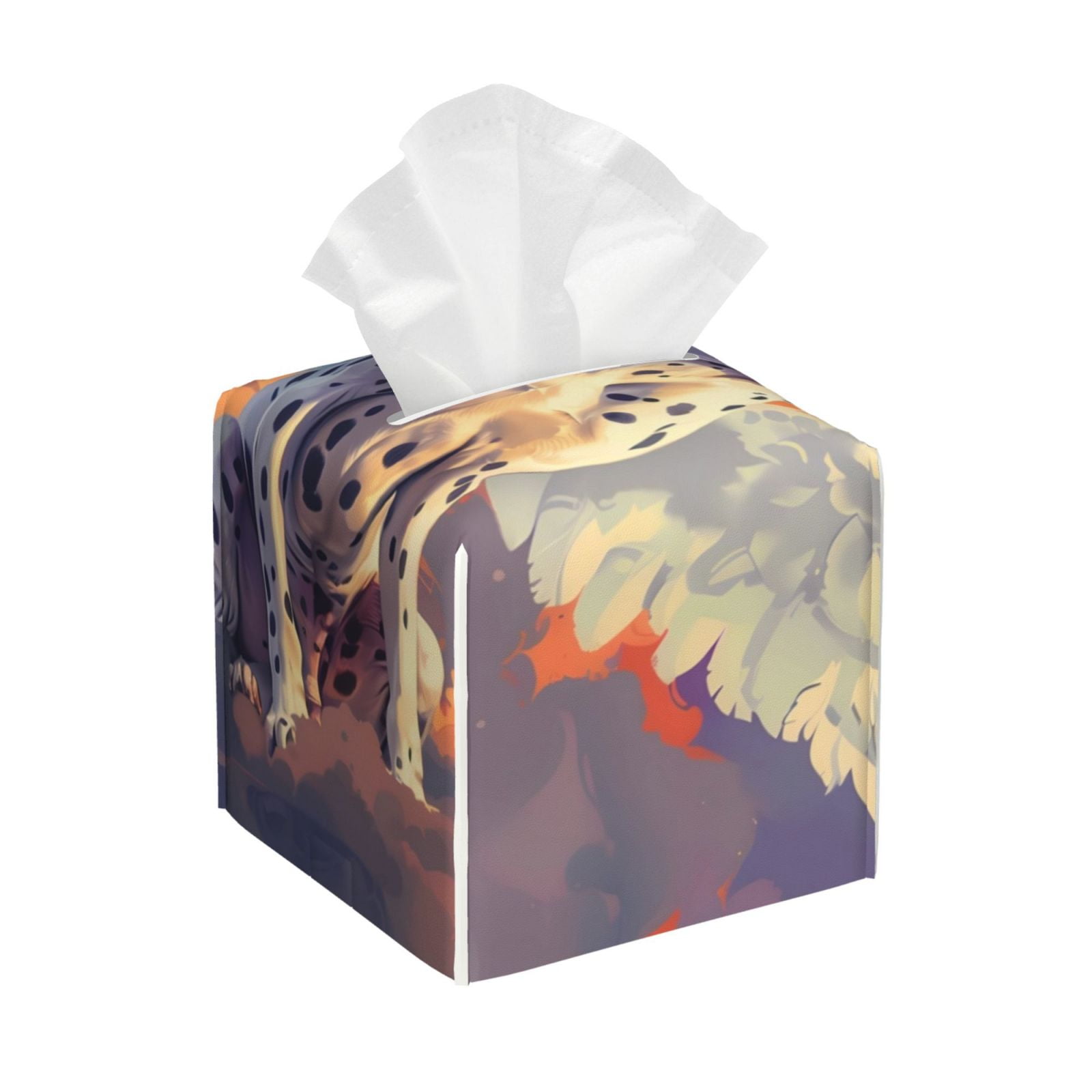 Sikiie Colorful Cloud Spotted Dog Leather Tissue Box Cover Square ...