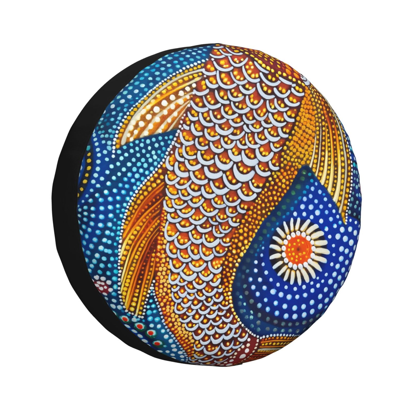 Sikiie Colorful Dot Art Fish PVC Leather Spare Tire Wheel Cover Spare ...