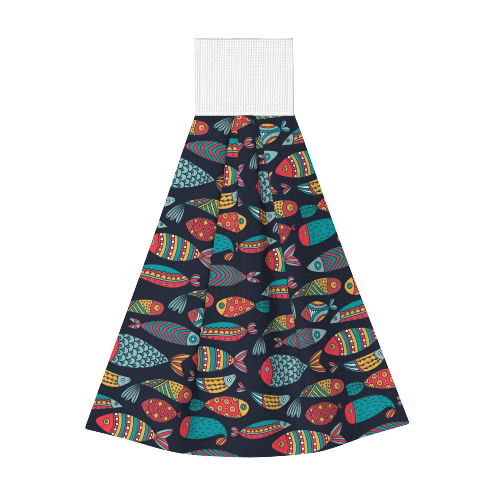 Sikiie Colorful Fish Hand Towel with Loop Hanging Towel Absorbent Tie ...