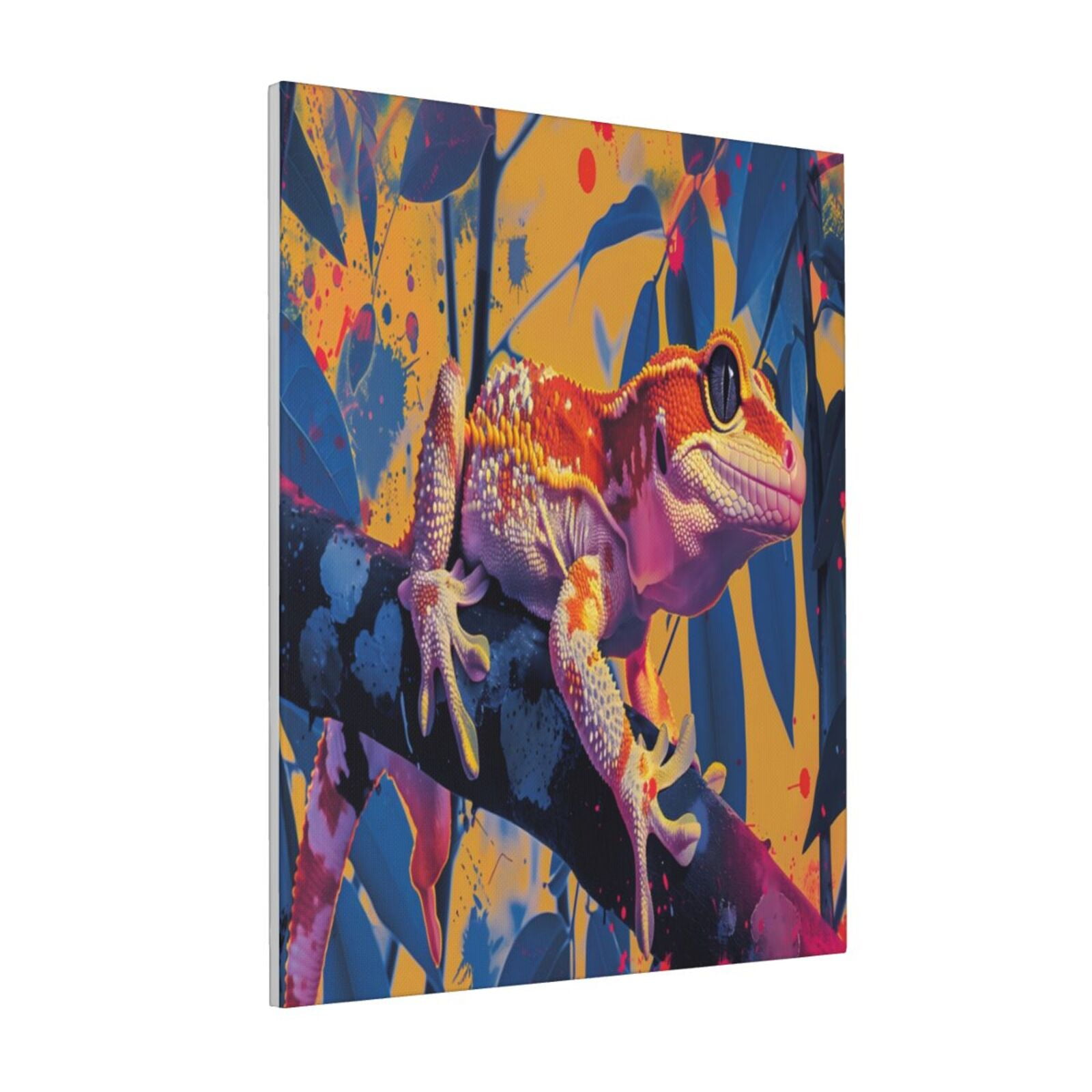 Sikiie Colorful Gecko Jungle Art Print Canvas Decorative Hanging Painting, Anti-shrinkage ...