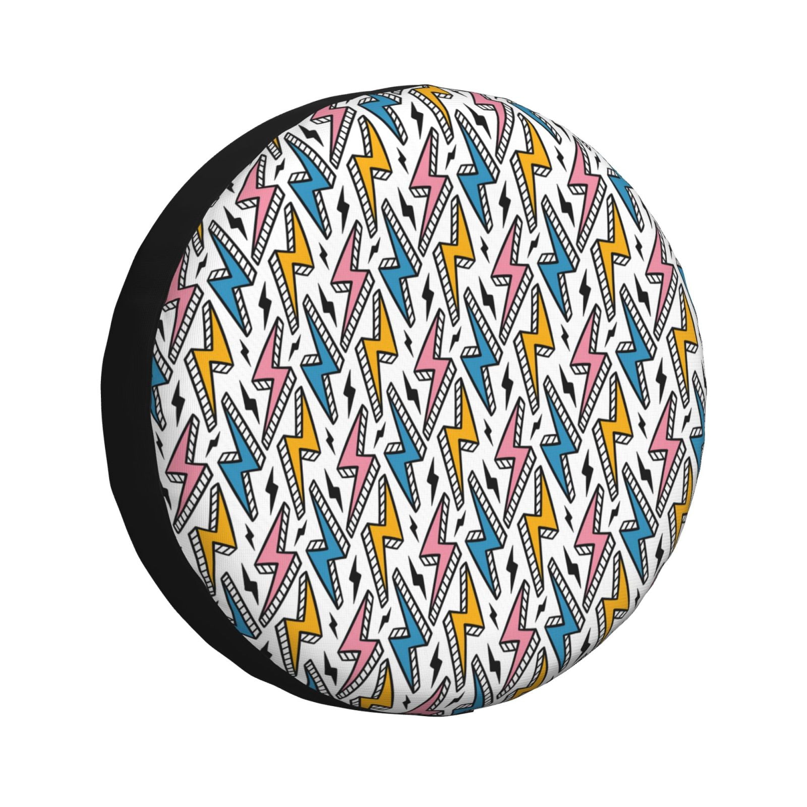 Sikiie Colorful Lightning Bolts Print PVC Leather Spare Tire Wheel Cover Spare Tire Cover, for ...