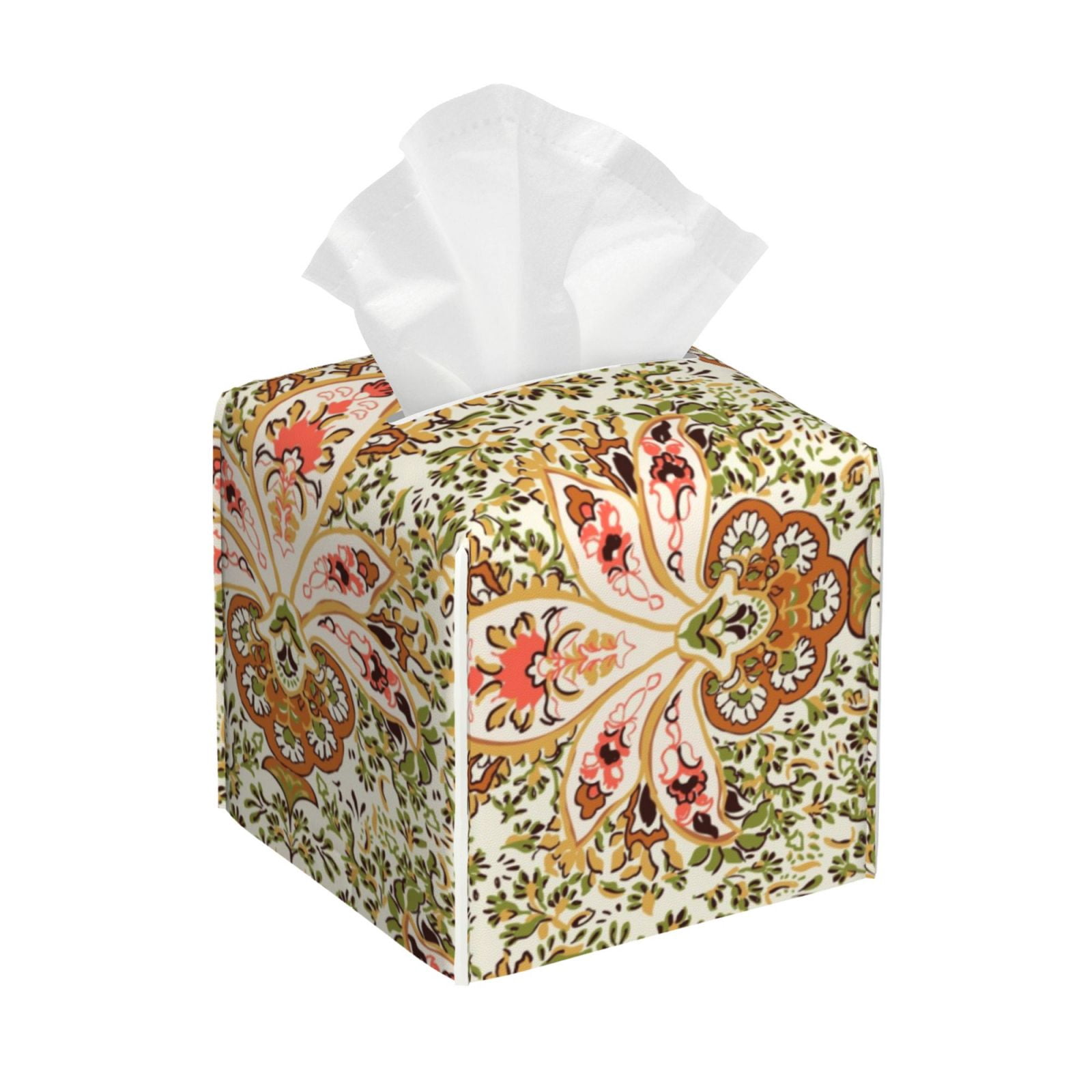 Sikiie Colorful Paisley Leather Tissue Box Cover Square, tissue box ...