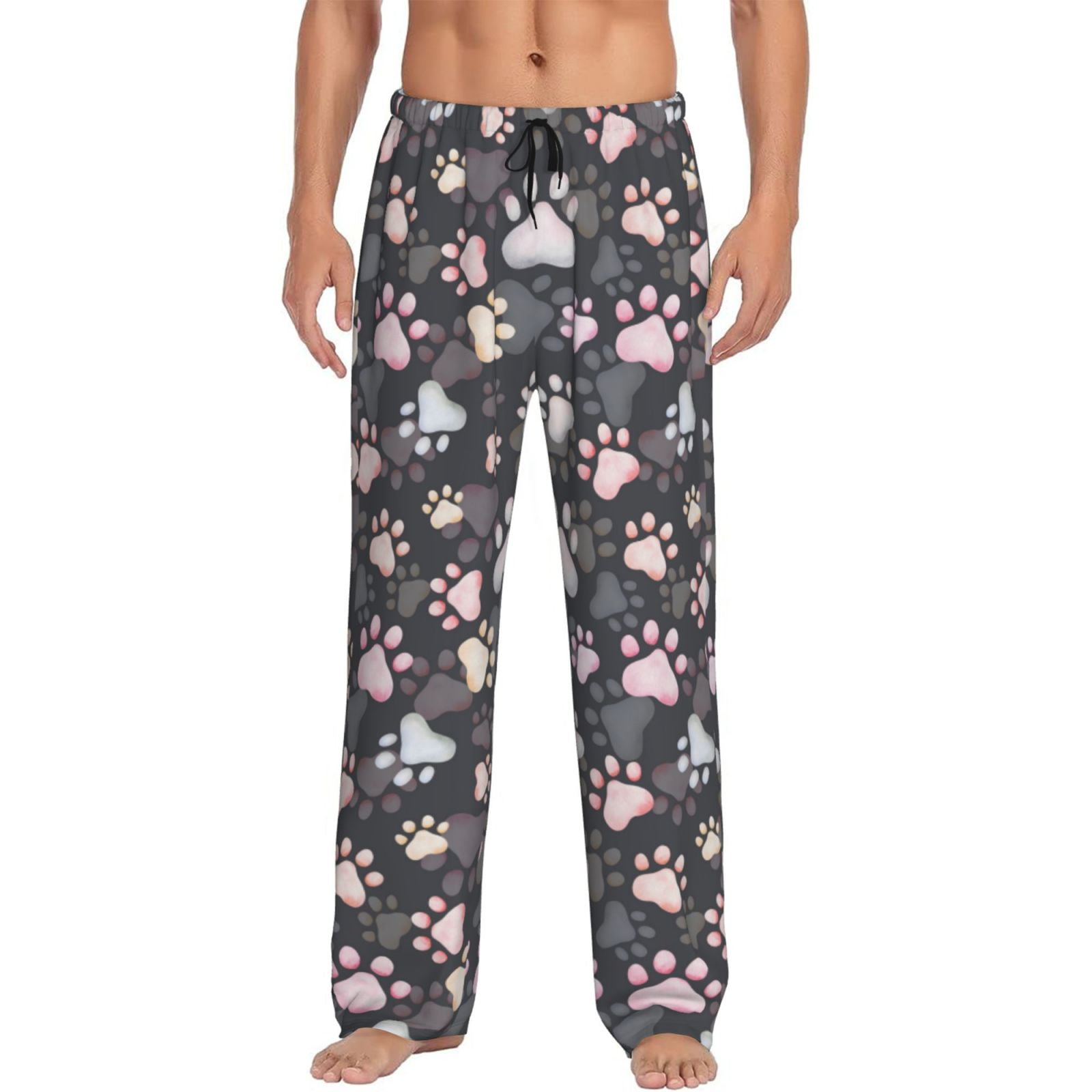 Sikiie Colorful Paws Of Dog Pajama Pants Men, PJ Bottoms, Sleep ...