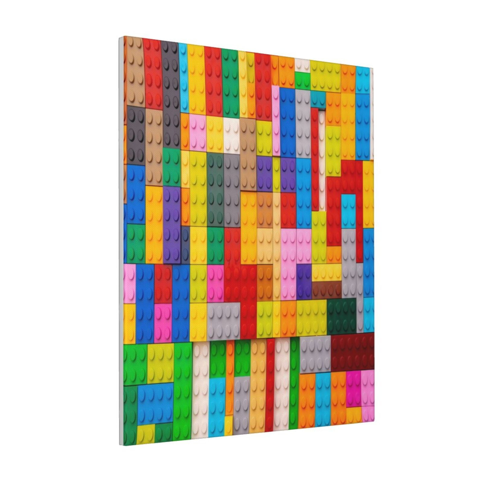 Sikiie Colorful Plastic Blocks Pattern Print Canvas Decorative Hanging ...