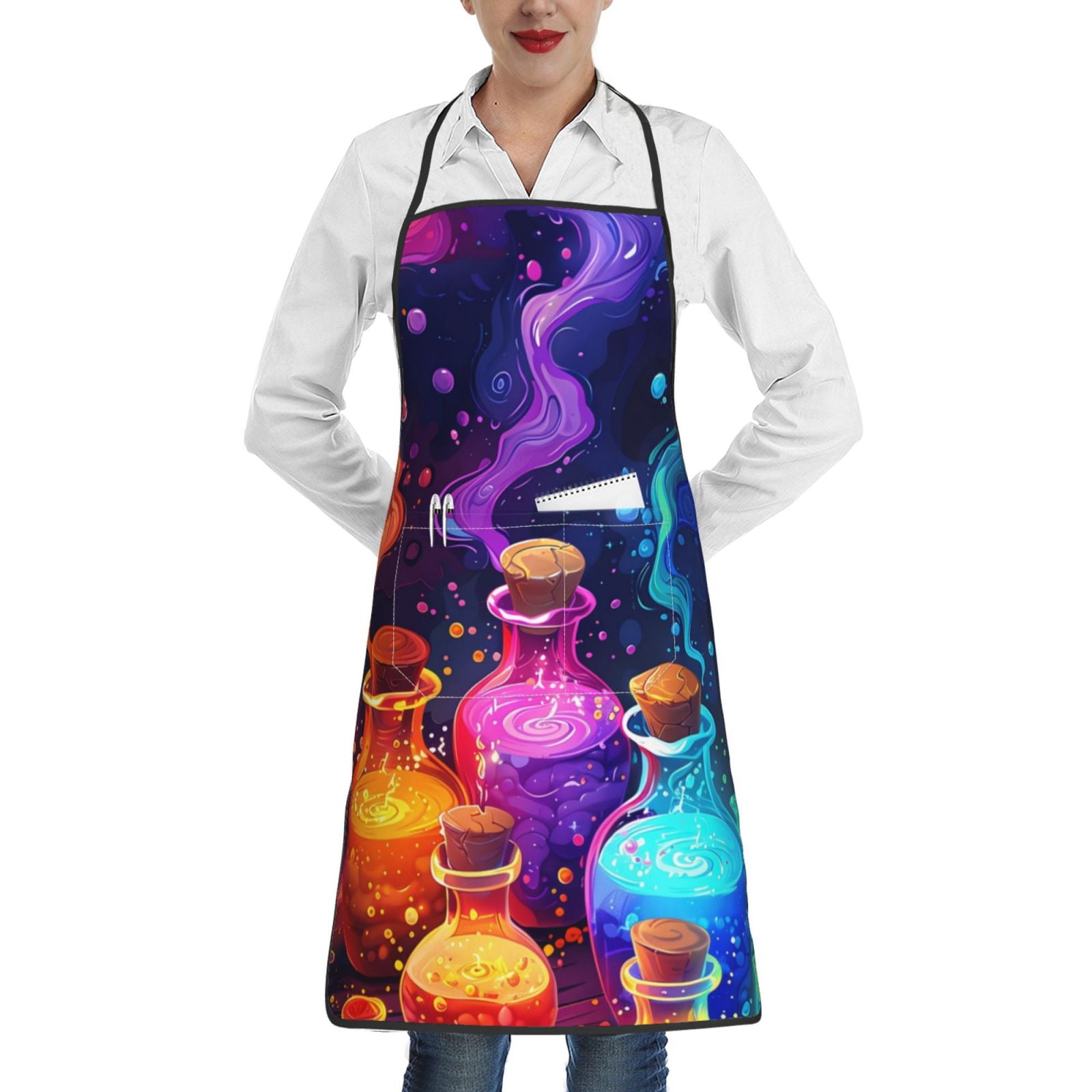 Sikiie Colorful Potion Bottles Magic Aprons for Kitchen Cooking Aprons ...