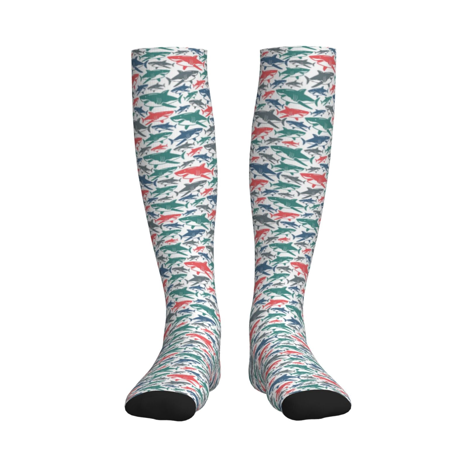 Sikiie Colorful Shark 1 Pairs Compression Socks for Men and Women 15-20 ...