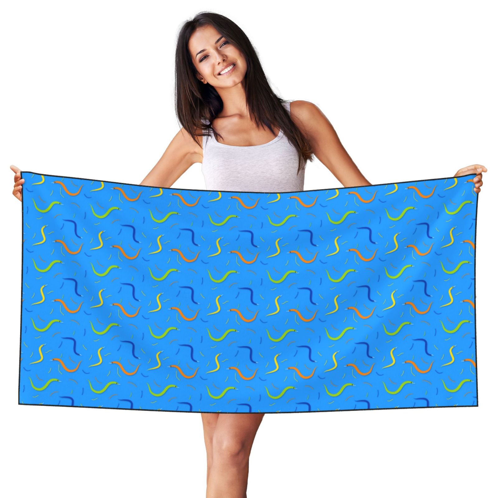 Sikiie Colorful Snake Beach Towel for Women Men, Pool Bath Beach ...