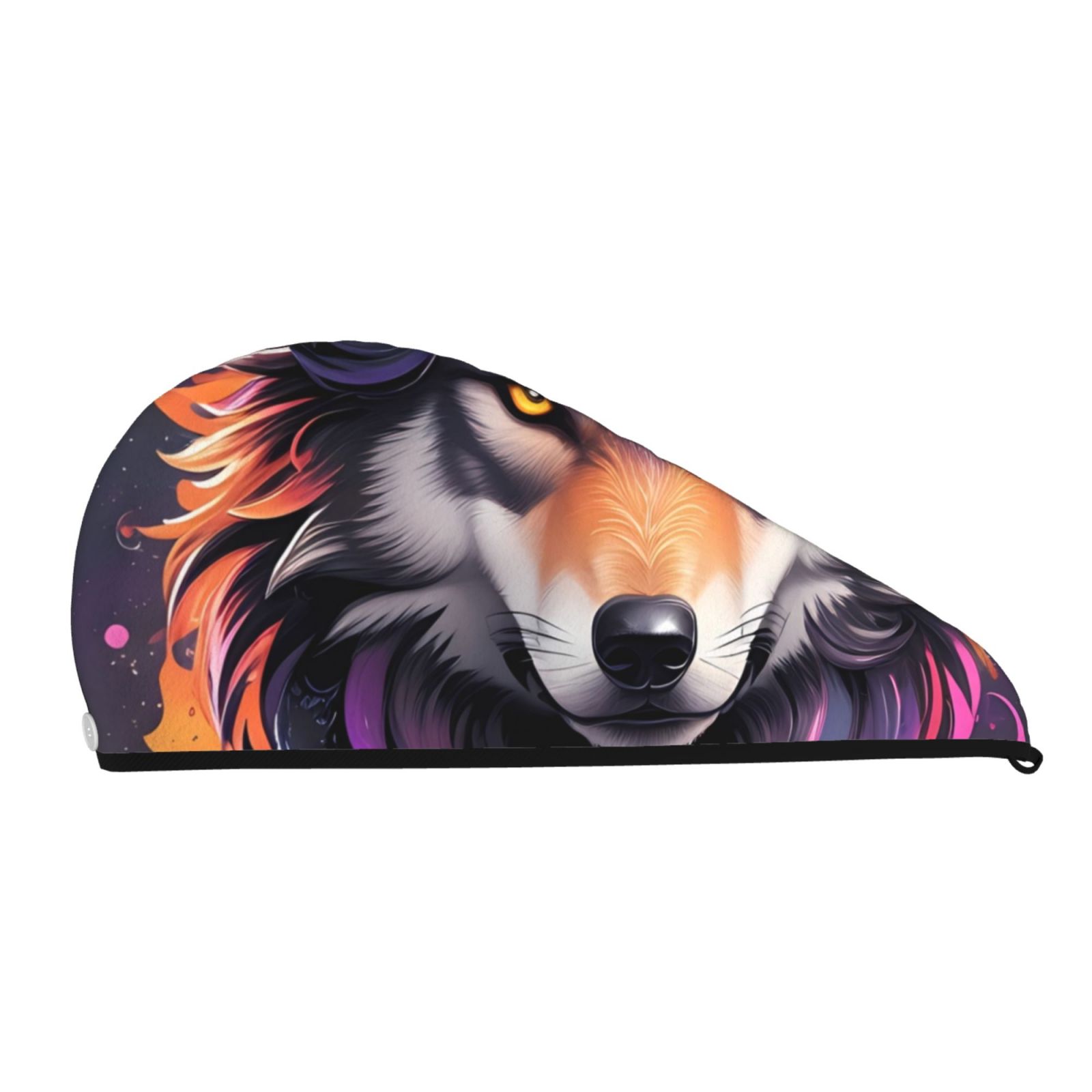 Sikiie Colorful Wolf Head A Dry Hair Cap, Hair Towel Wrap for Women ...