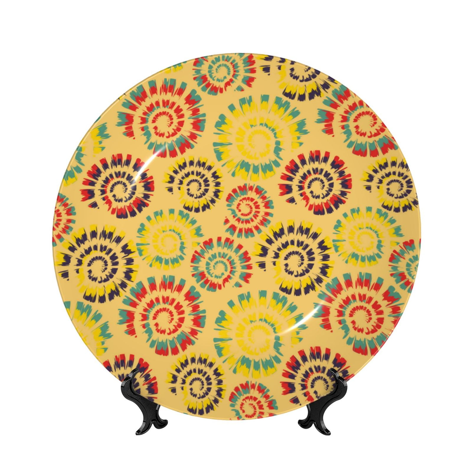 Sikiie Colourful Tie Dye 1 Bone China Decorative Plate Personality ...